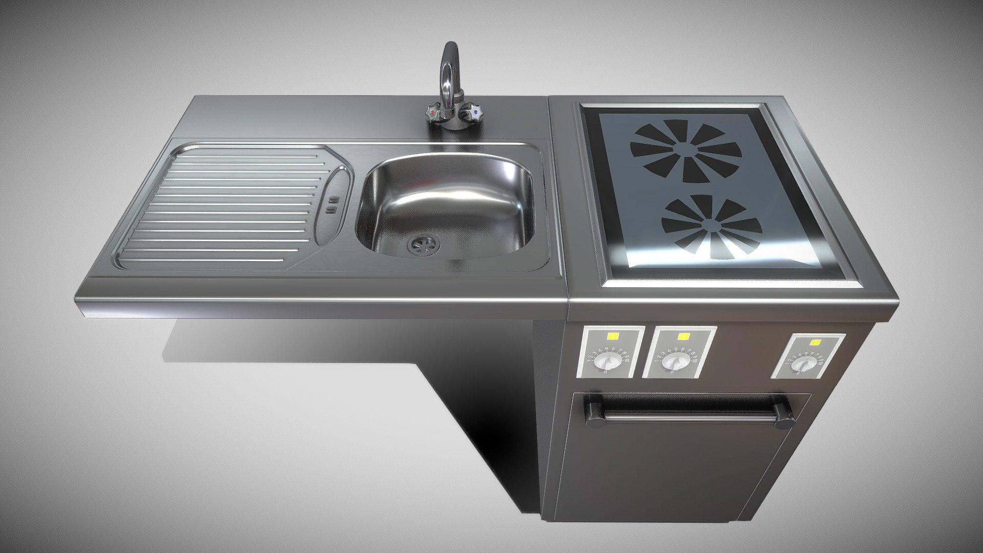Small Kitchen Module University Canteen (Wip-13) - 3D model by VIS-All ...