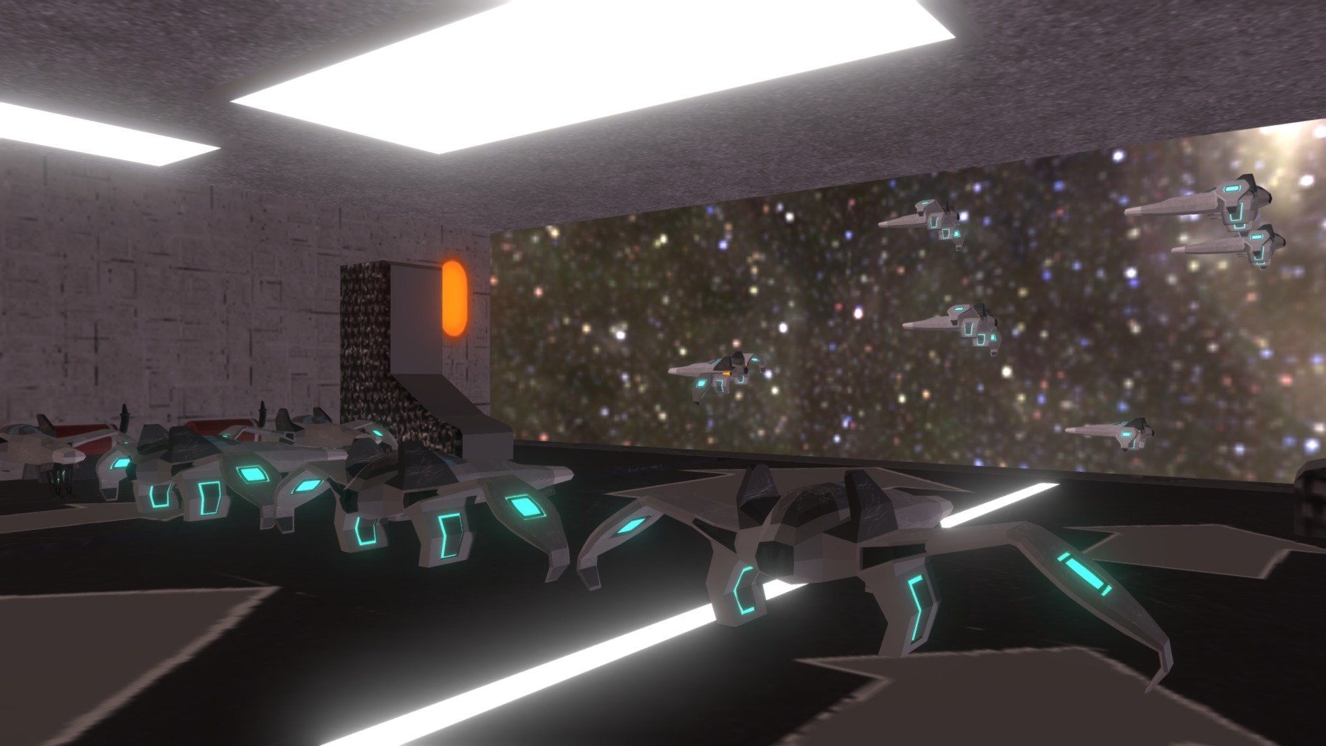Independence Day Spaceship hanger, and Space Jet - 3D model by t.flores ...