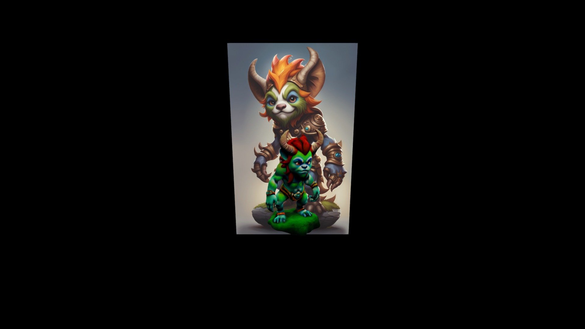 a cartoon image of a cat with horns and armor, t - Download Free 3D ...