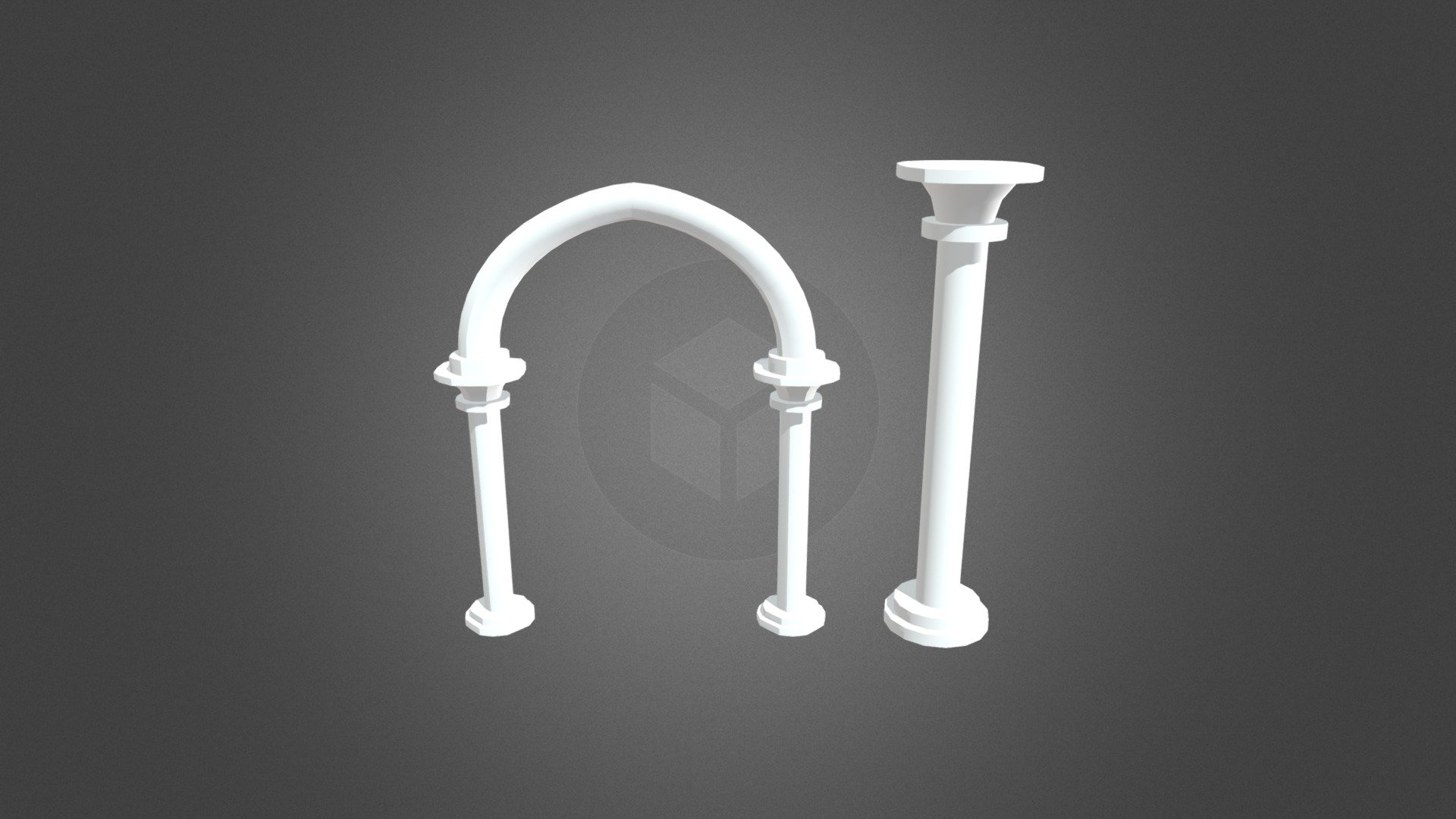 Arch and column 1 / Low-Poly Architecture set 01 - Buy Royalty Free 3D ...
