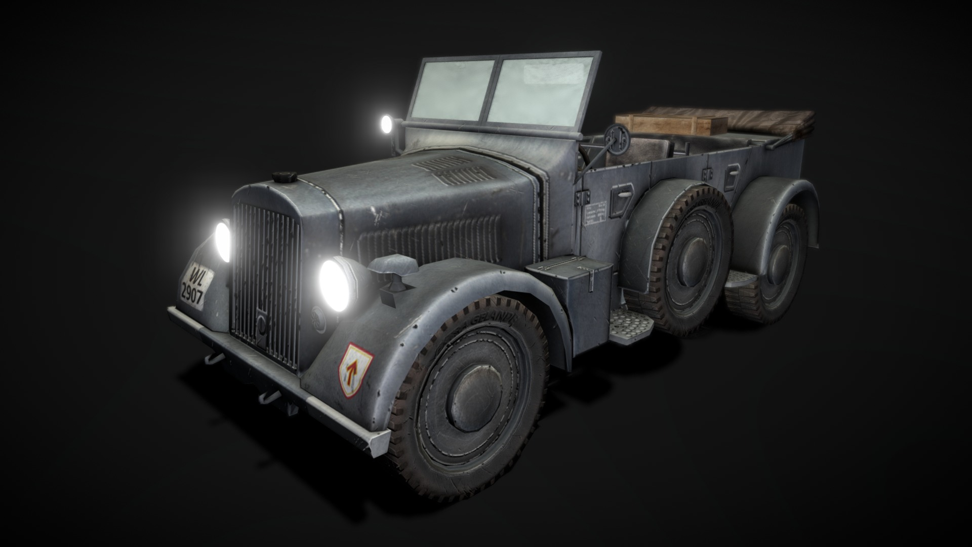Horch 901 Officer Car - Game Asset - Buy Royalty Free 3D model by ...