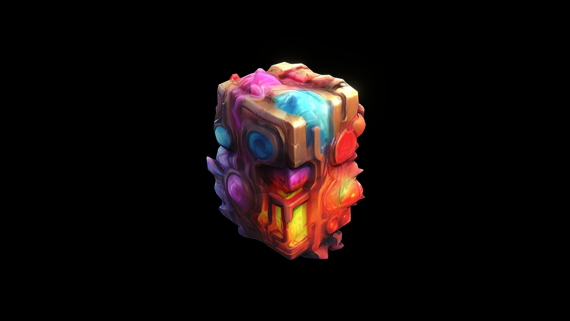 a colorful cube with a lantern inside of it - Download Free 3D model by ...
