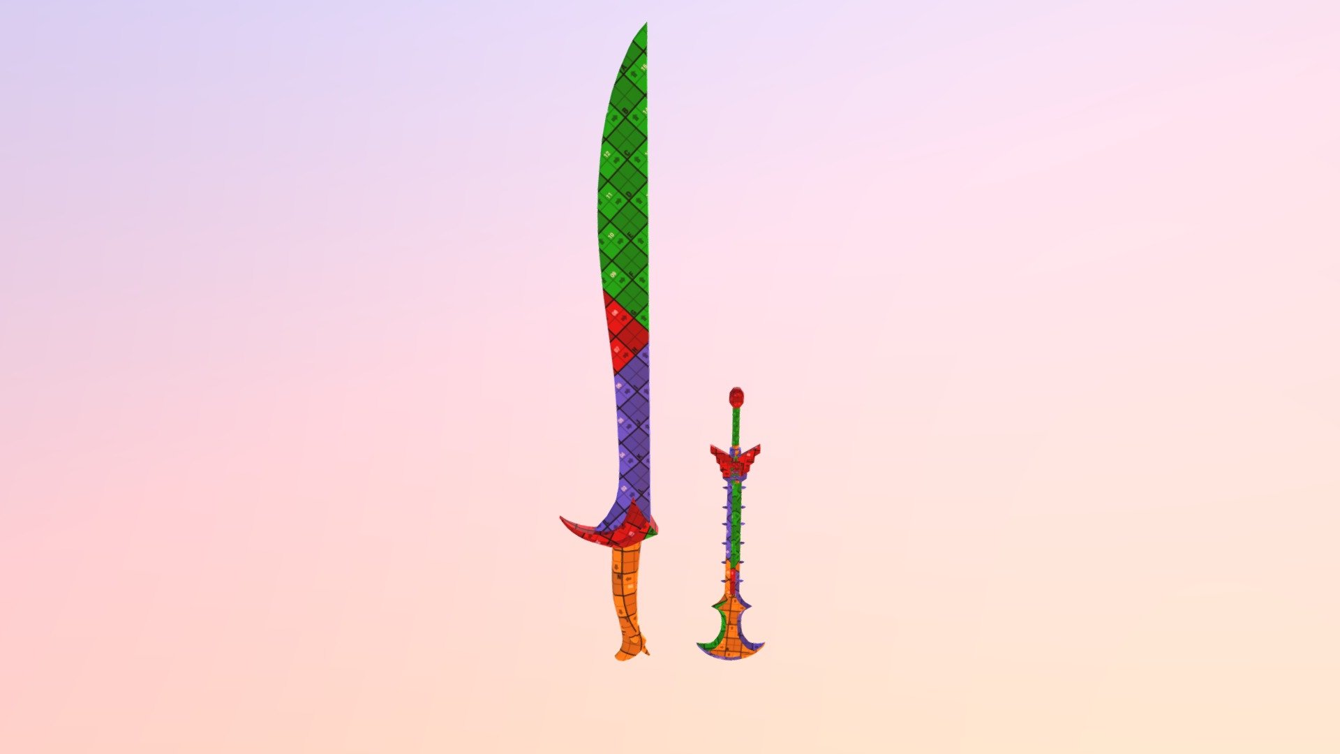 UVU - DGM 1660 - UV Map Swords - 3D model by Daniel Wood (@gelatart ...