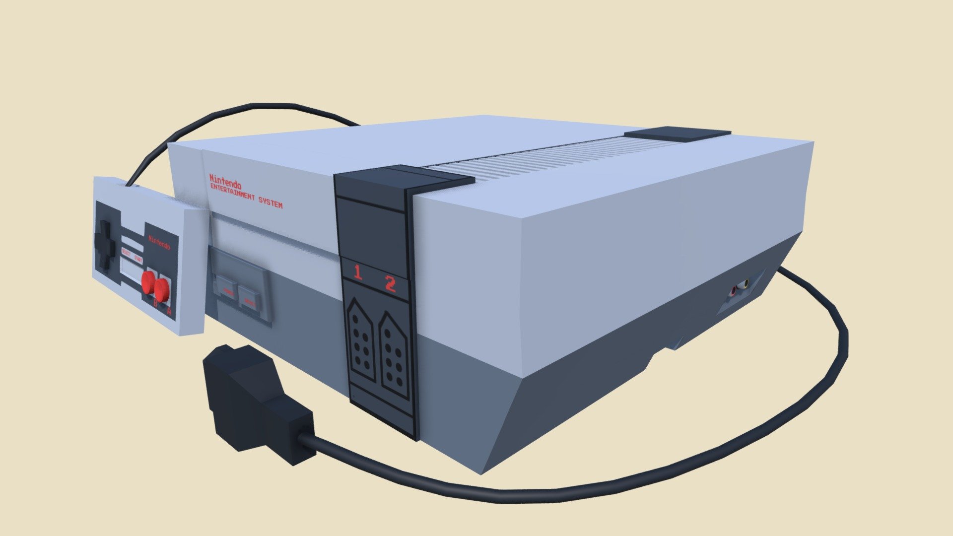 Low Poly NES (Nintendo Entertainment System) - 3D model by elbert ...