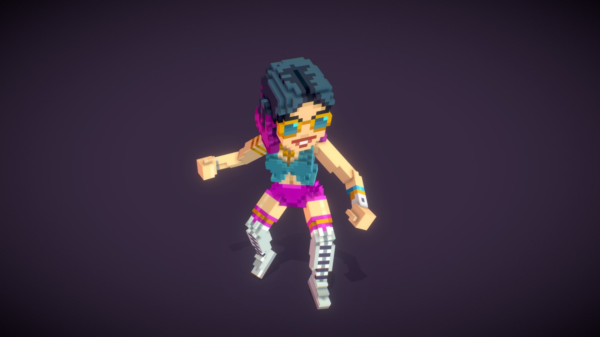 Party Girl - Voxel Art - 3D model by BitGem [3de59c9] - Sketchfab