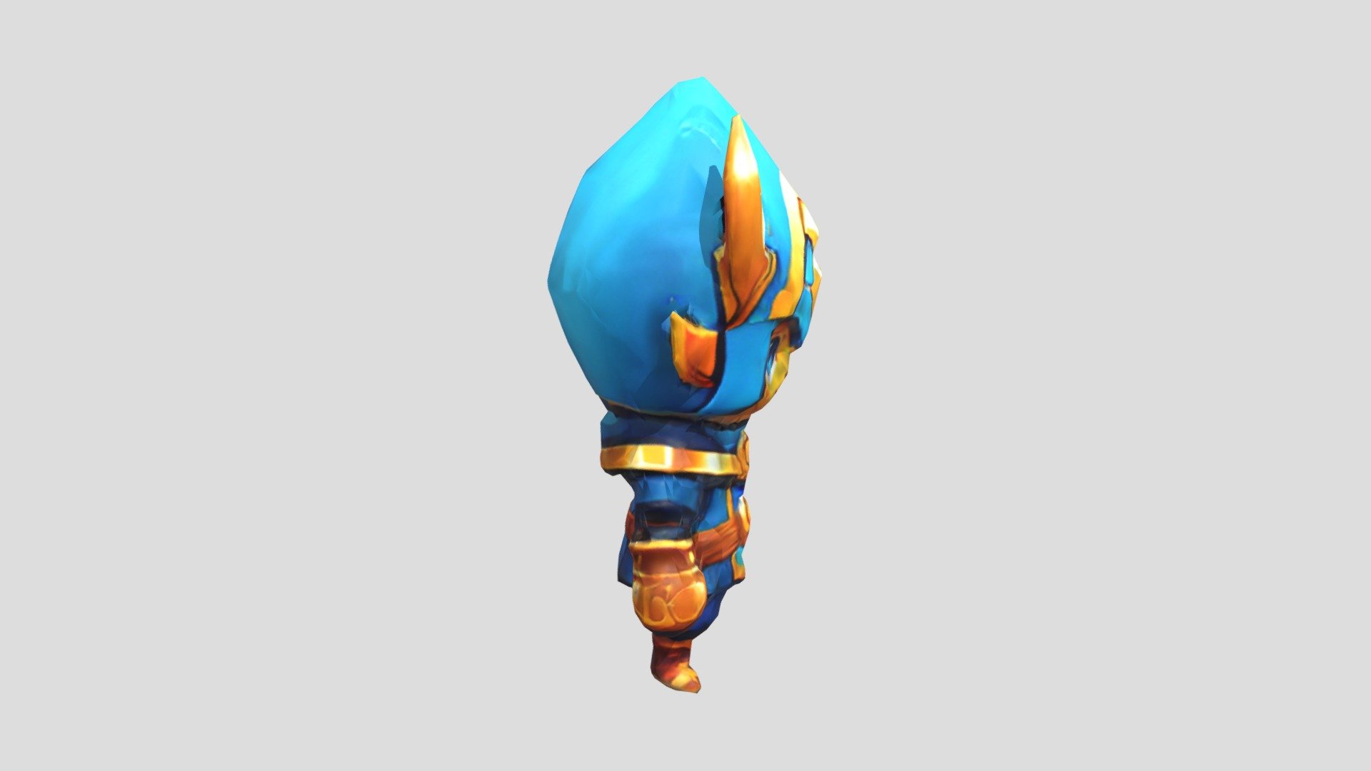 A chibi-style character dressed in blue and gold - Download Free 3D ...