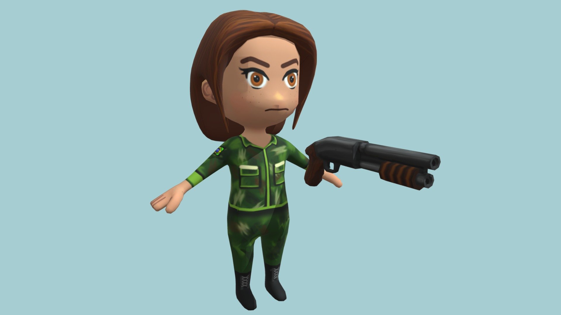 Brazilian soldier girl - 3D model by douglas_souto [3df7525] - Sketchfab