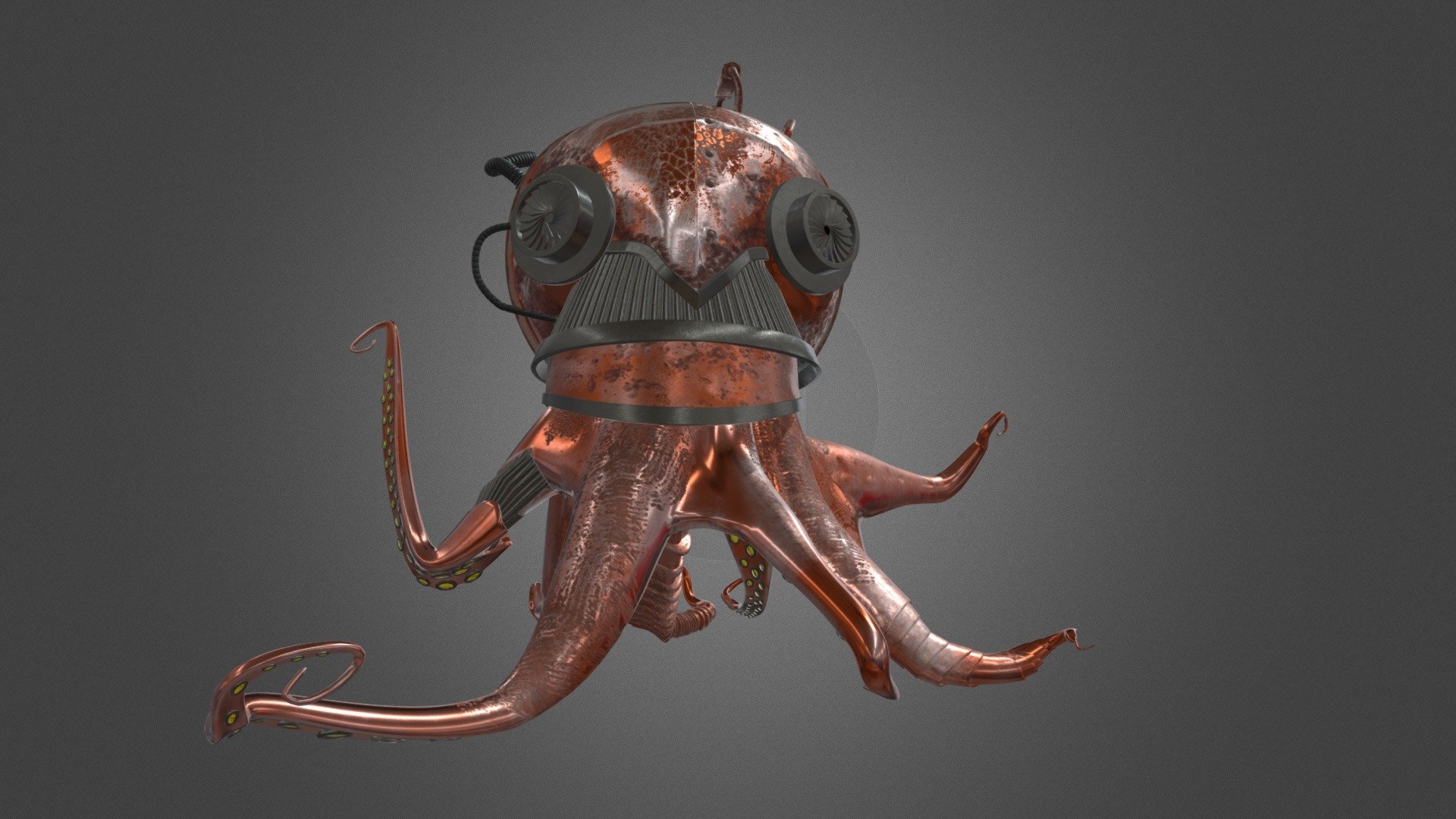 Steampunk octopus robot - 3D model by Korneeva_Sofia [3dffd1e] - Sketchfab