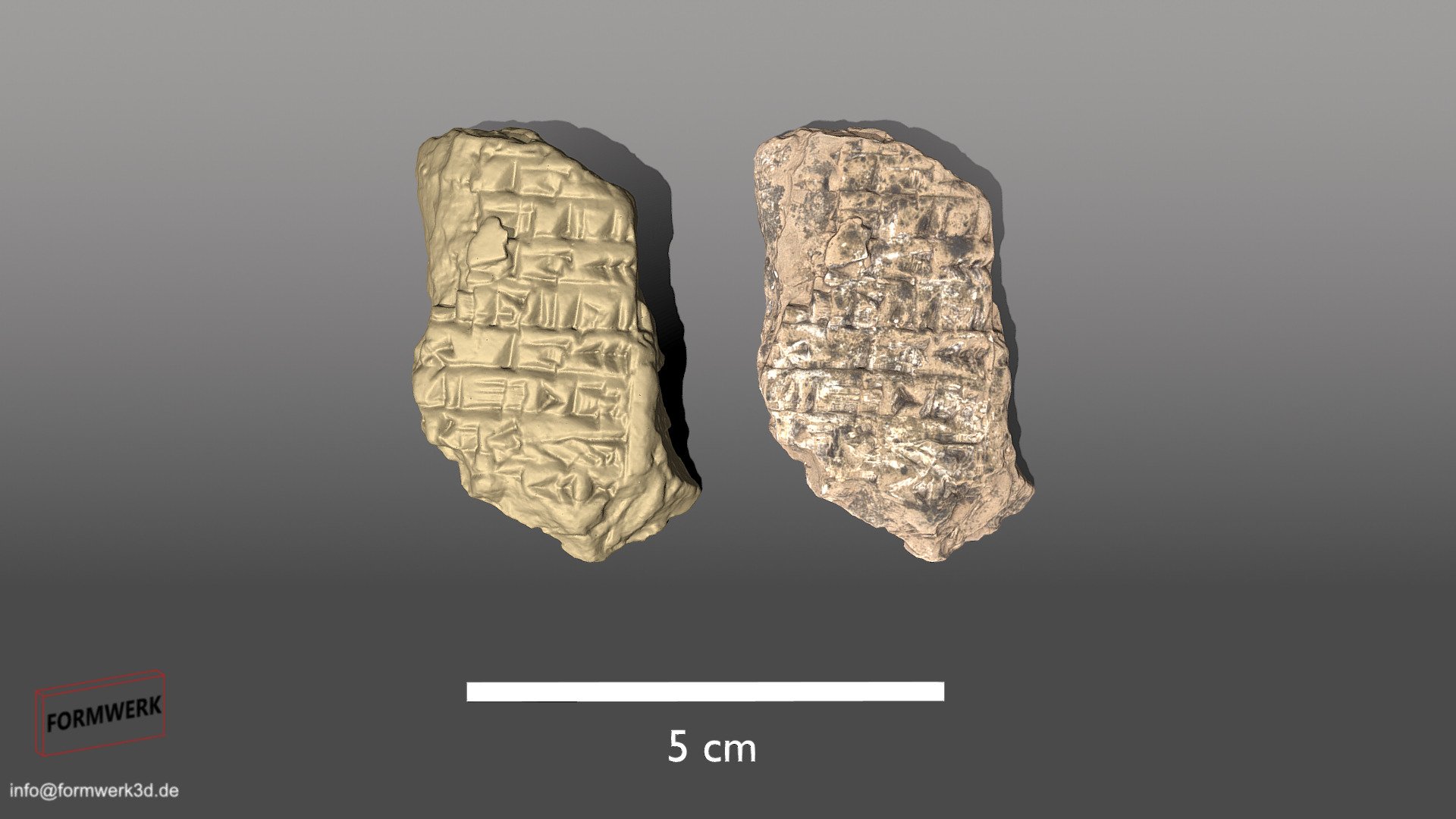 Cuneiform tablet Fragment - 3D Scan - 3D model by Formwerk3D [3e08d9f ...