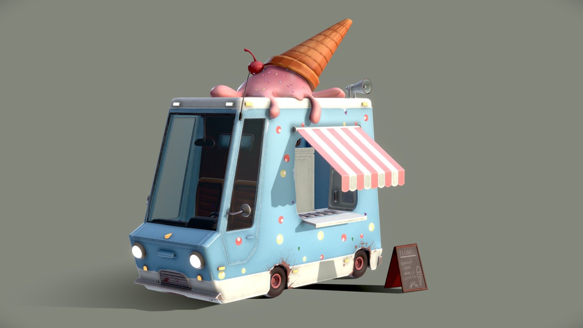 Ice Cream Van - Buy Royalty Free 3D model by FaceTheEdge [3e0a18f ...