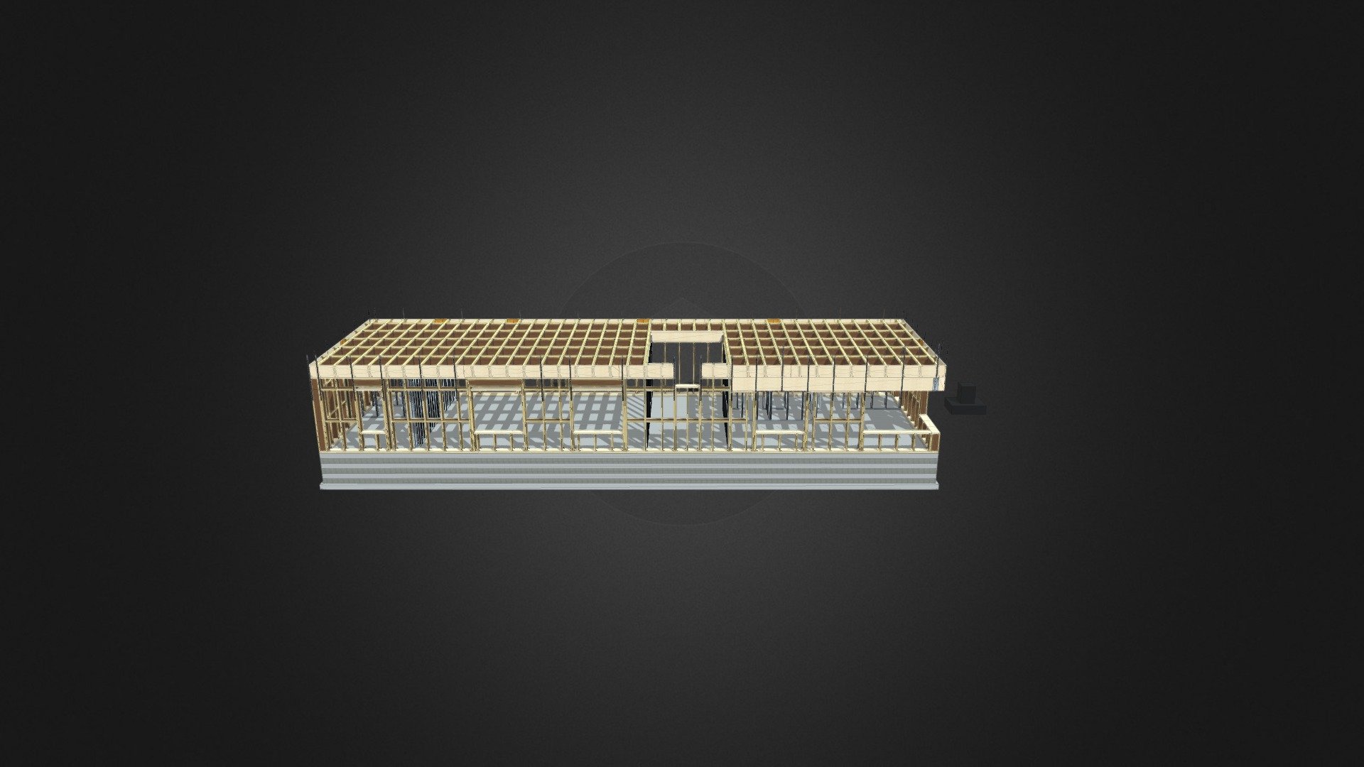 1st floor and ceiling - annex to hangar building - Download Free 3D ...