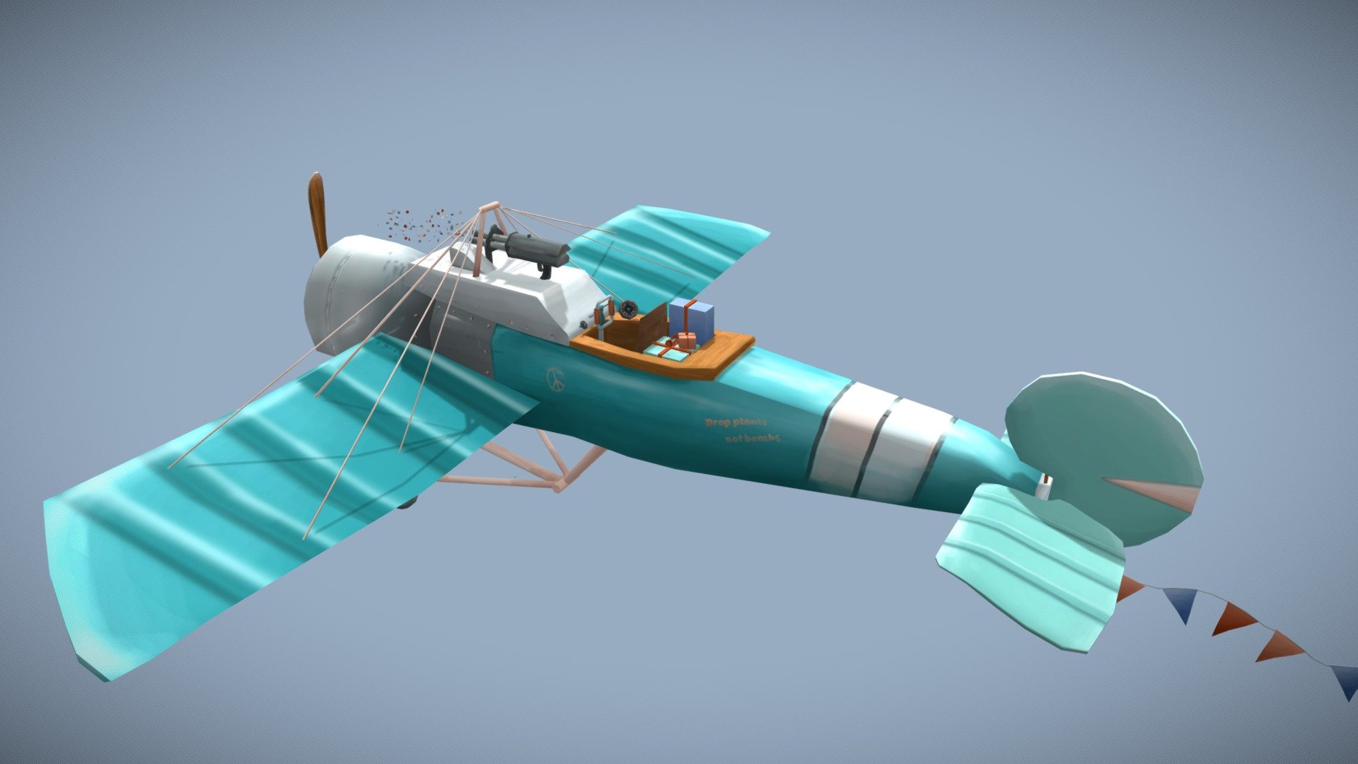 Flying Circus: Stylized WWI Plane - Fokker E.II - 3D model by annelies ...