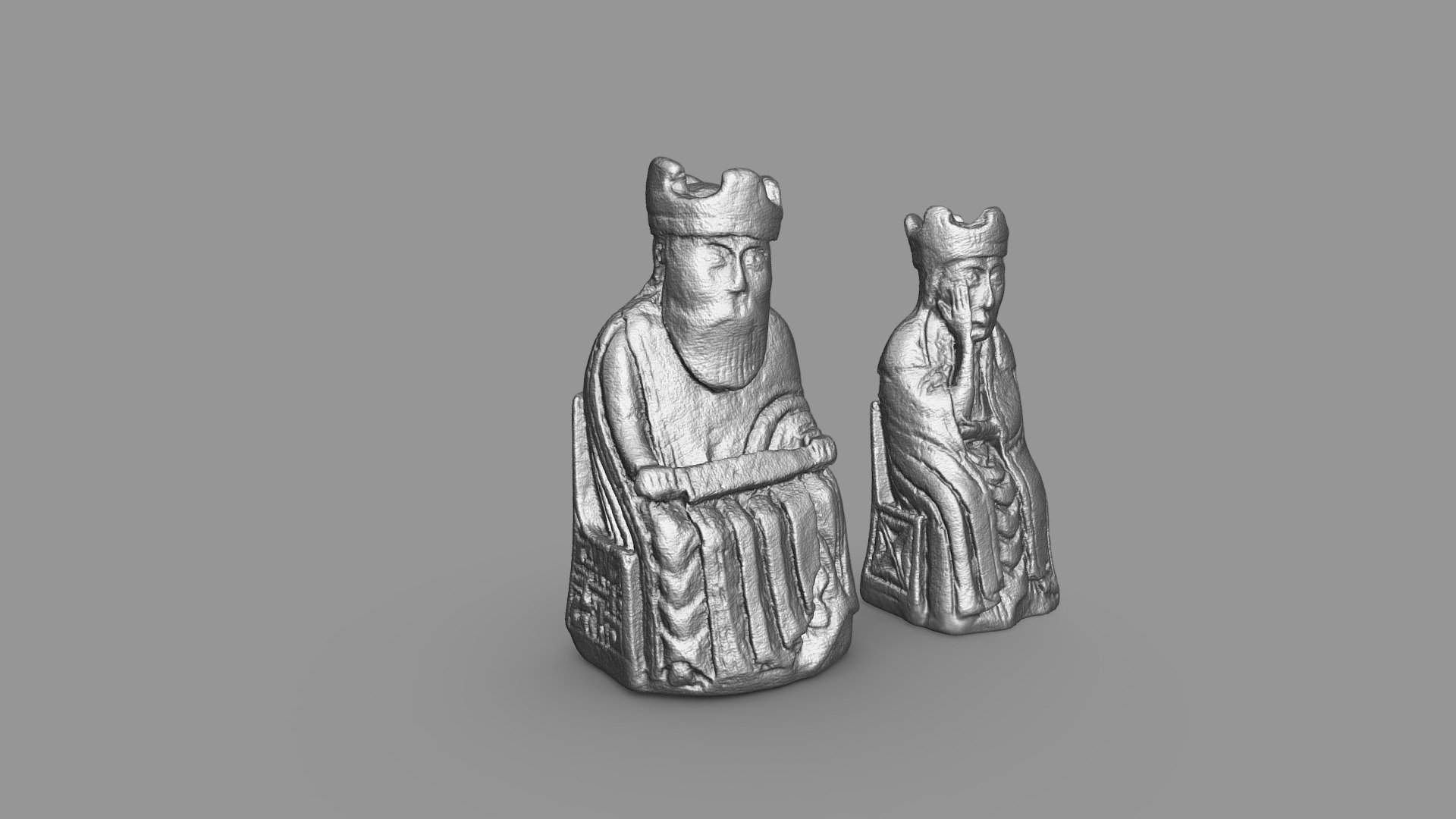 Printable Lewis chess set - the King and Queen - Buy Royalty Free 3D ...