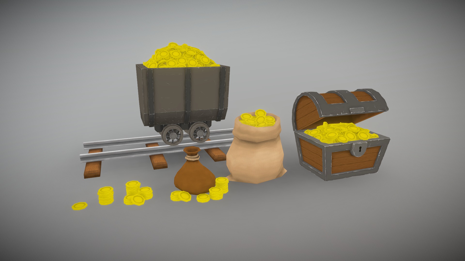 Coin Item Sets (Low Poly) - 3D model by FloppyDisk [3e28821] - Sketchfab