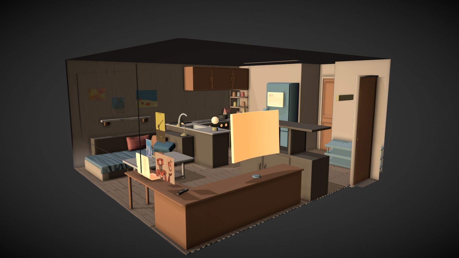 Apartment Interior - 3D model by Phua_Li_Tat [3e2a116] - Sketchfab