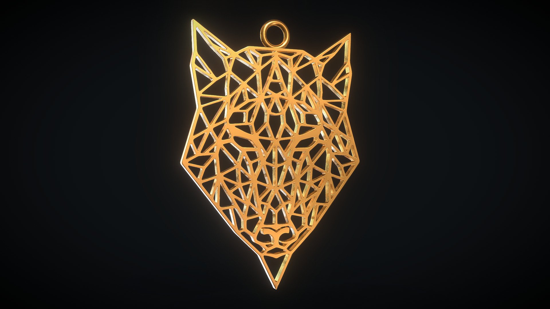Wolf Stylized Wireframe Pendant Amulet Necklace - Buy Royalty Free 3D ...