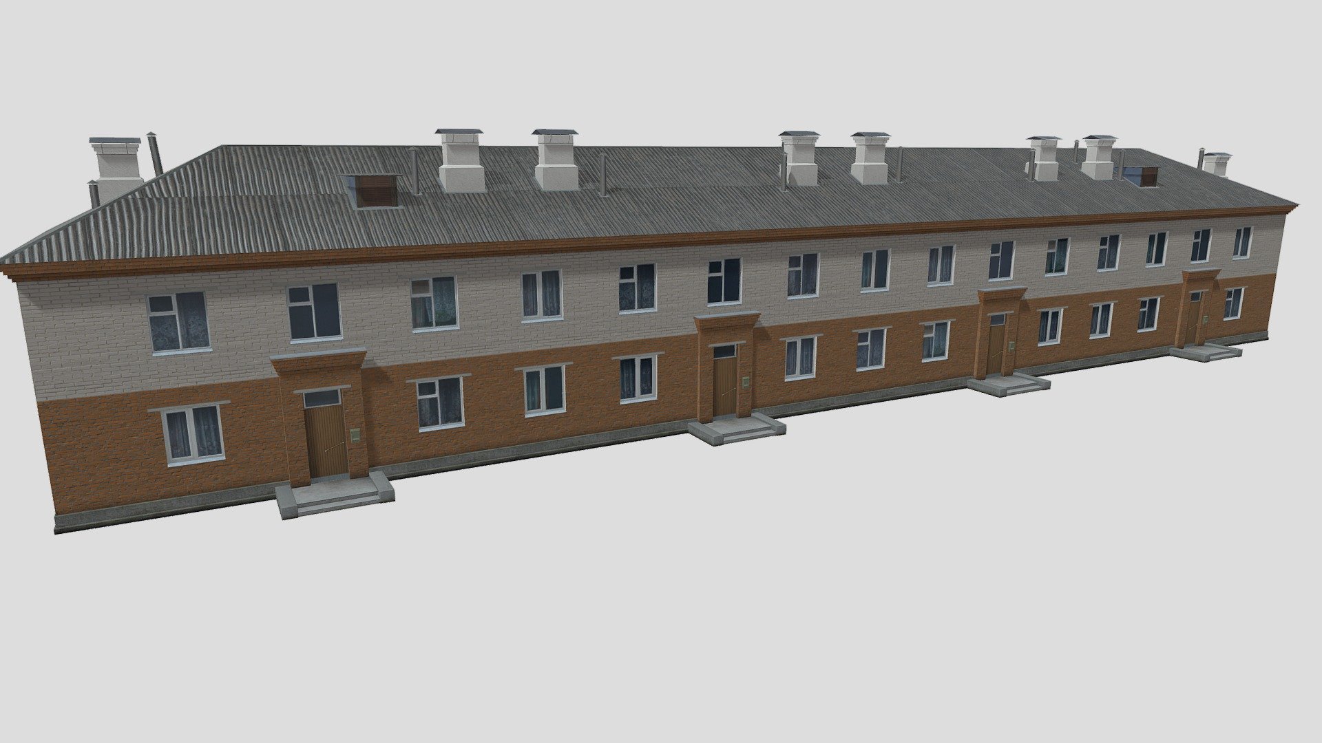 Two-color residental house - 3D model by andreyd3 [3e2e4fd] - Sketchfab