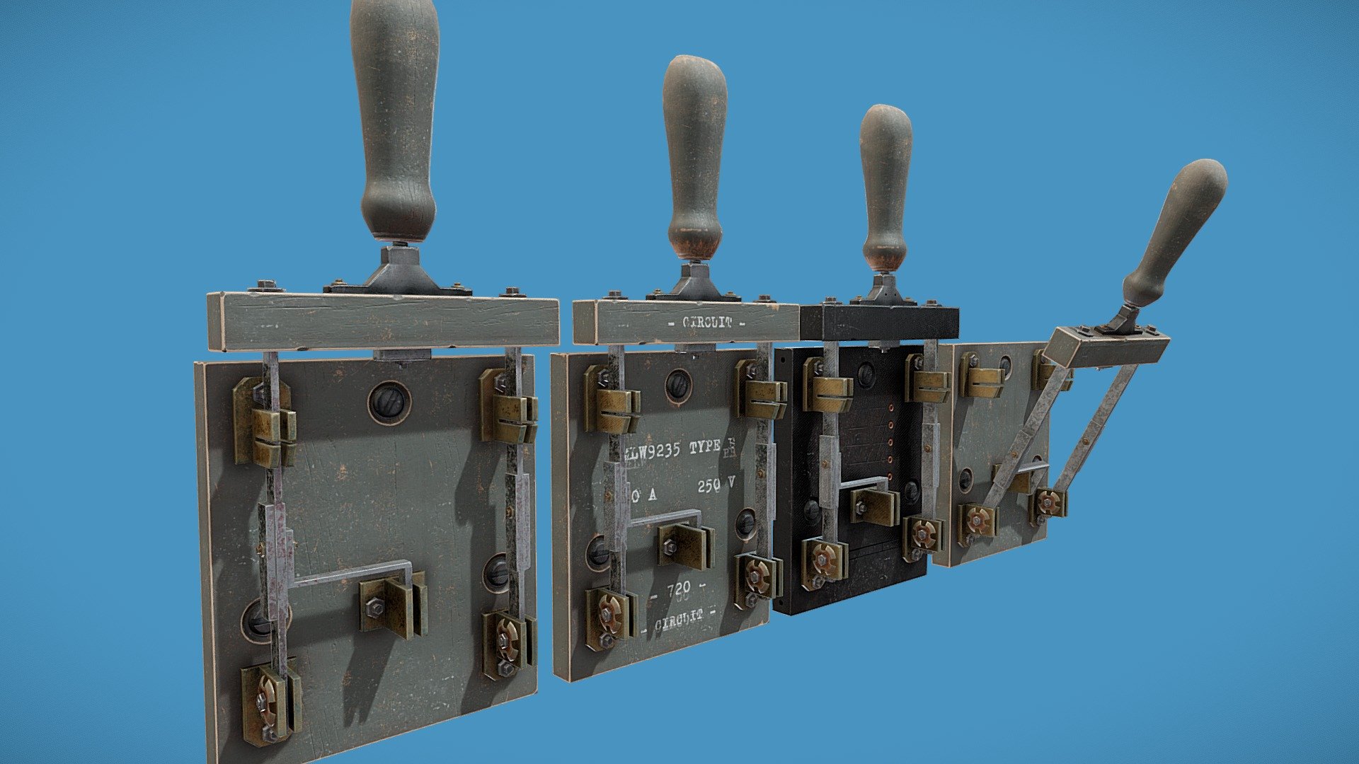 Early 1900s Knife Switches Type A - Download Free 3D model by Mad ...