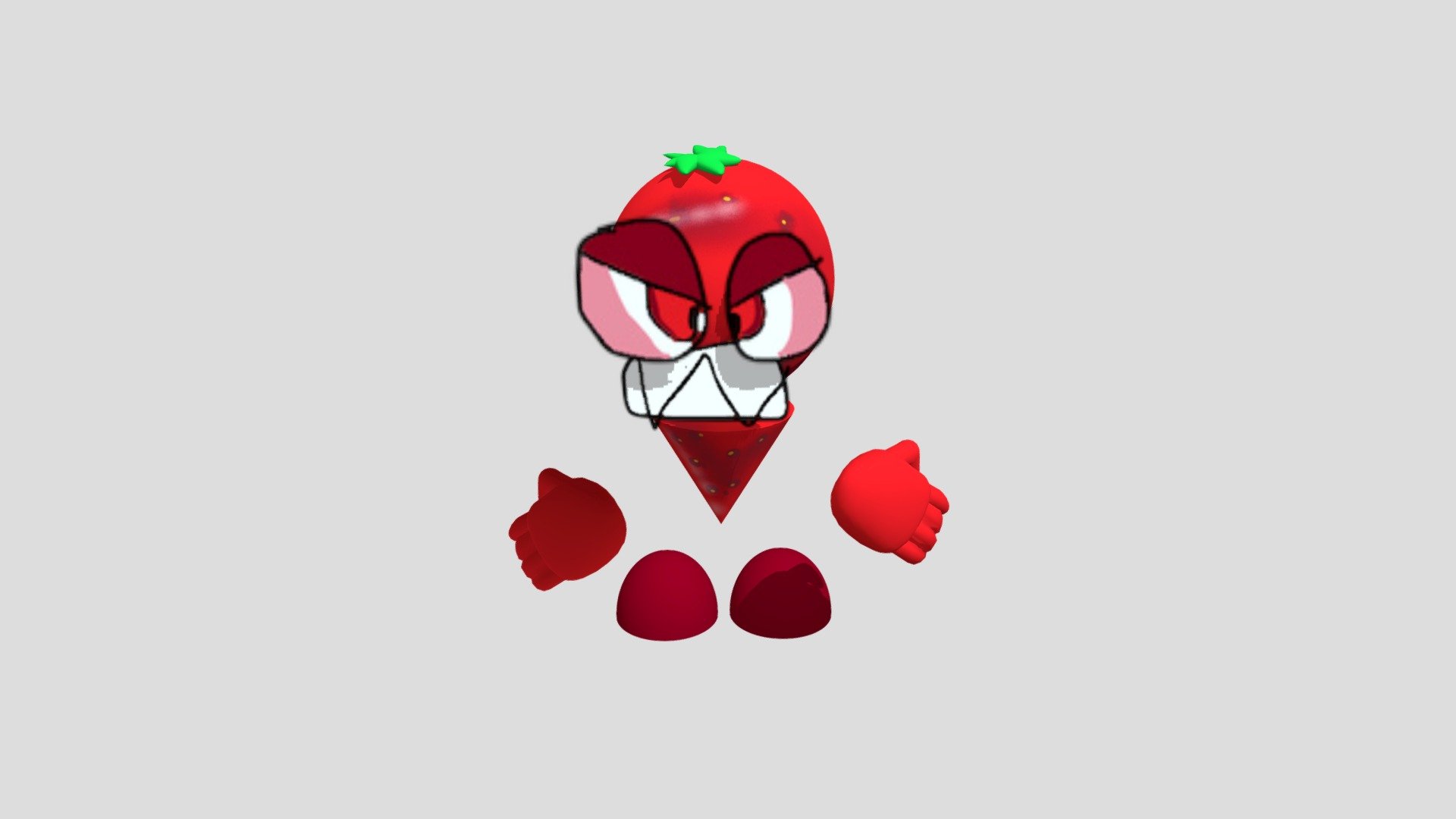 strawberry monster - 3D model by Sunny (@zazamohd111) [3e491f7] - Sketchfab