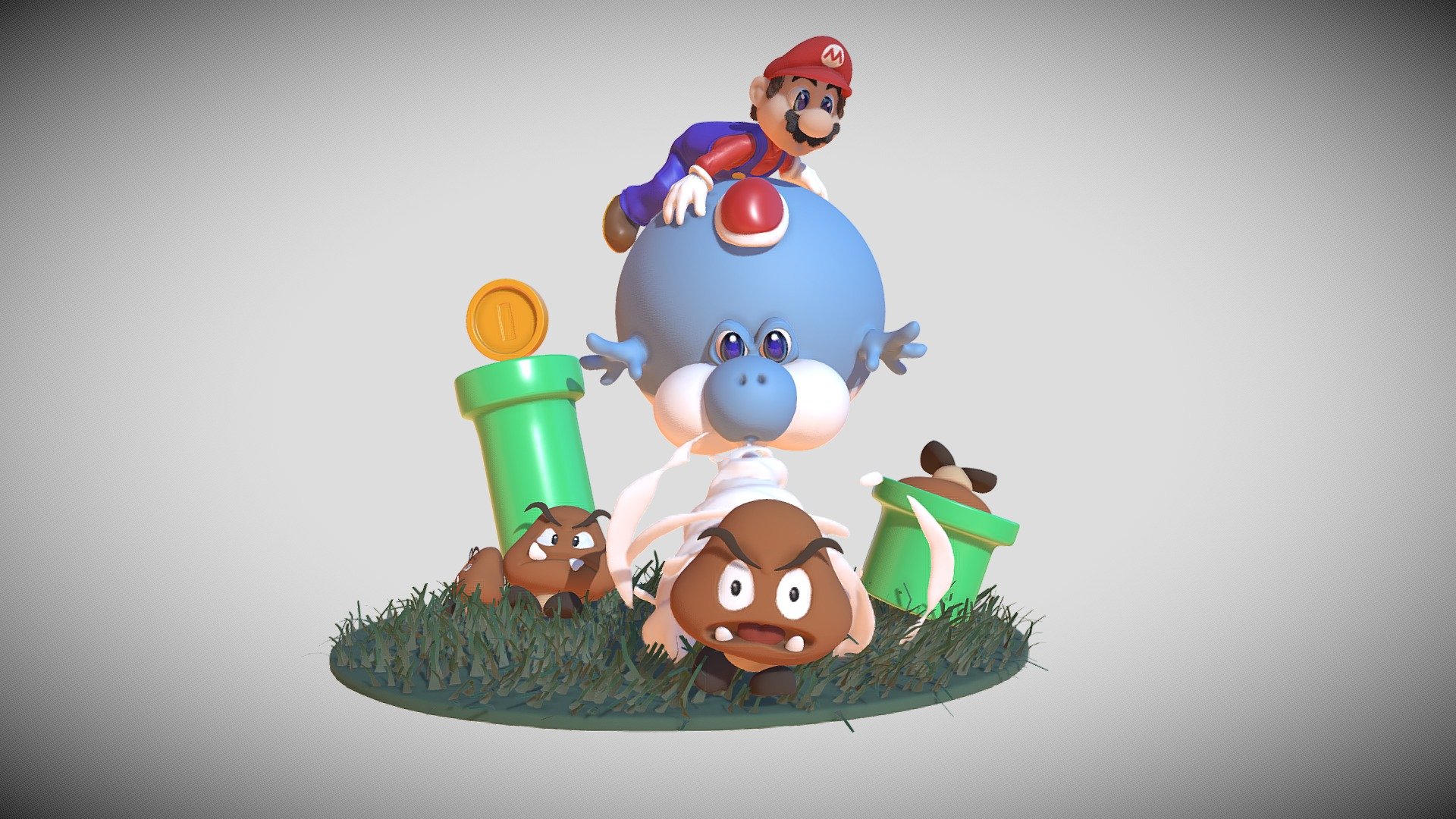Super Mario & Yoshi - 3D model by Tatiana Ferreira (@tccostaf) [3e52e91 ...