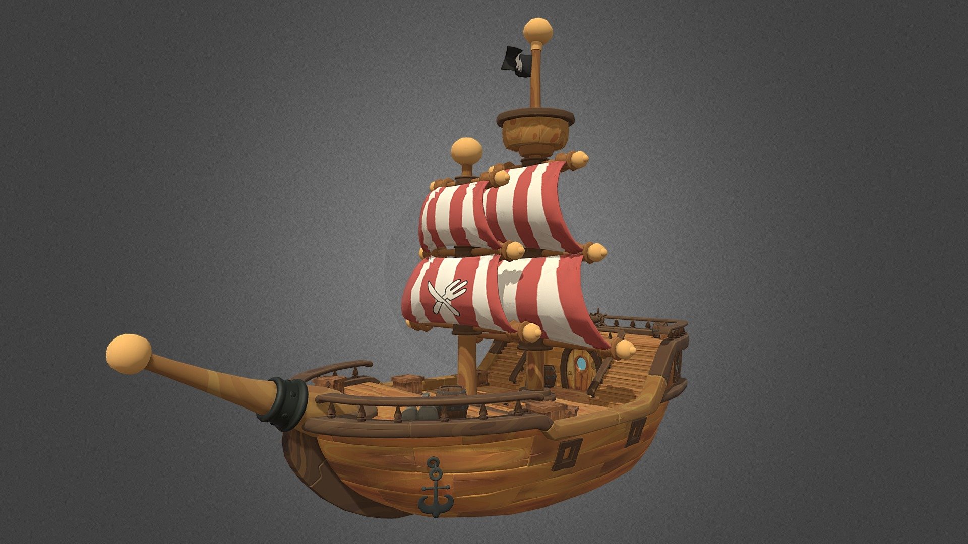 cartoon ship - Buy Royalty Free 3D model by misitewang [3e535f4] - Sketchfab Store