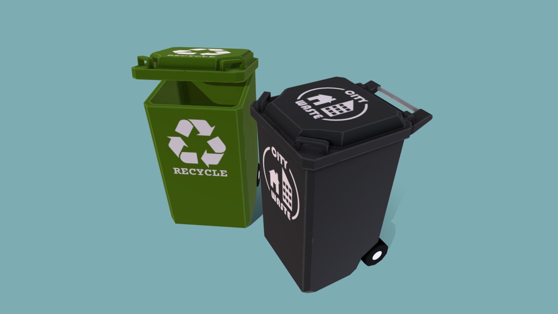 Trash and Recycle Bins [Parker's] - 3D model by Astroficer (@nick ...