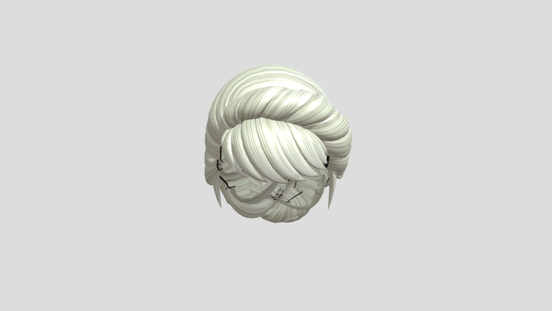 Elsa Coronation Hair Wig KH3 - Download Free 3D model by ...