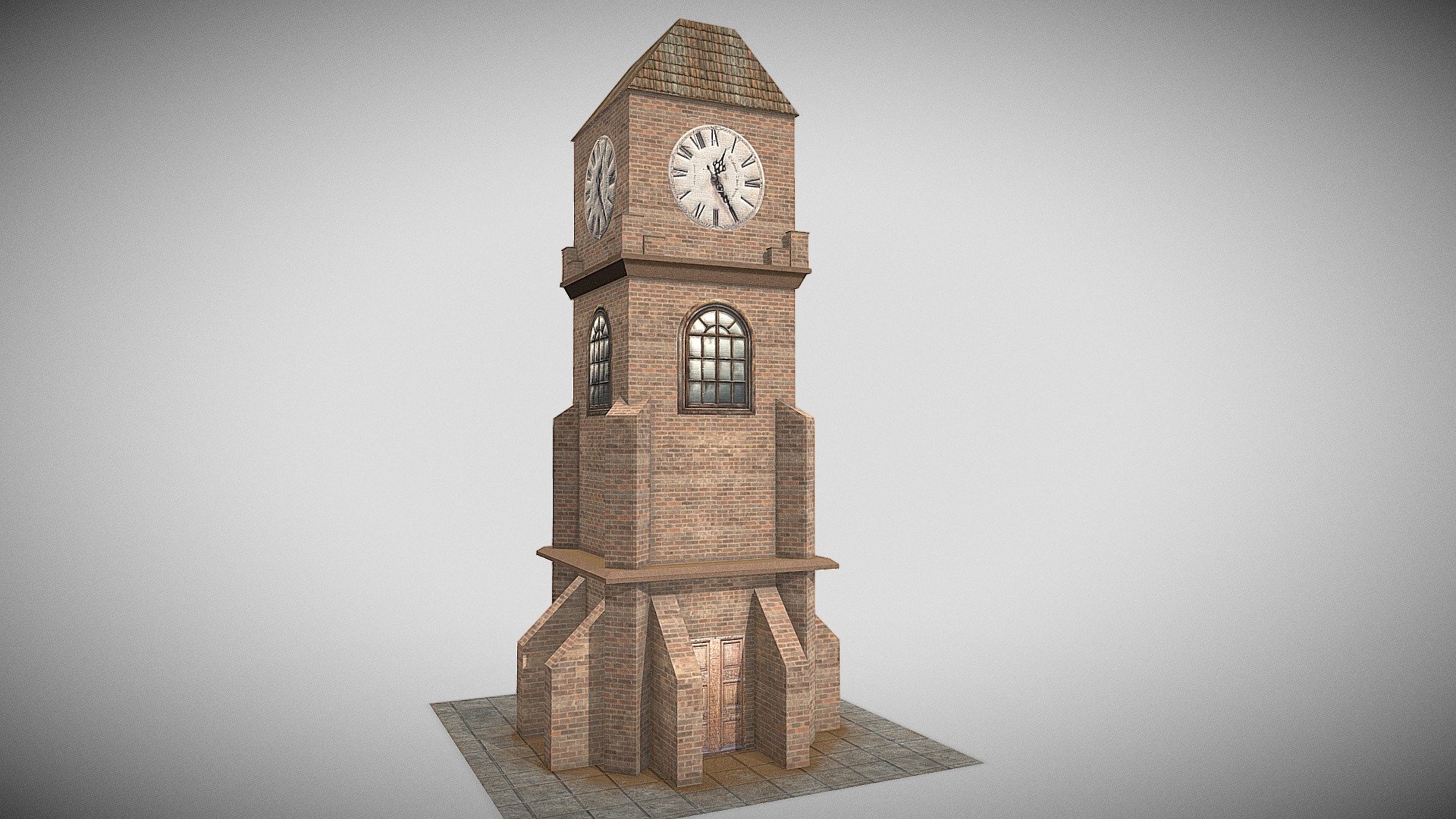 Clock Tower - Low Poly Game Model - 3D model by Manpreet Rana ...