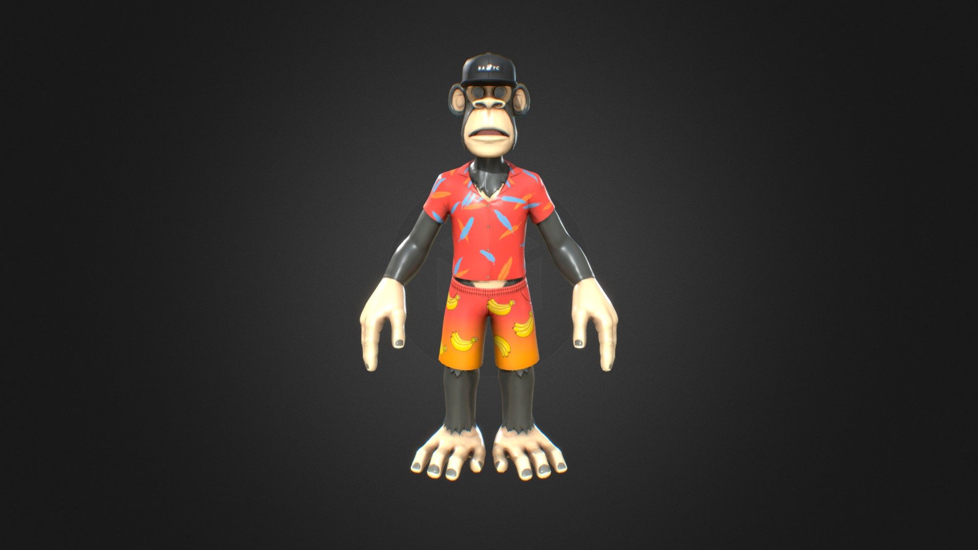 3D Ape Nft Character Model - 3D model by devakrishna.art [3e69771 ...