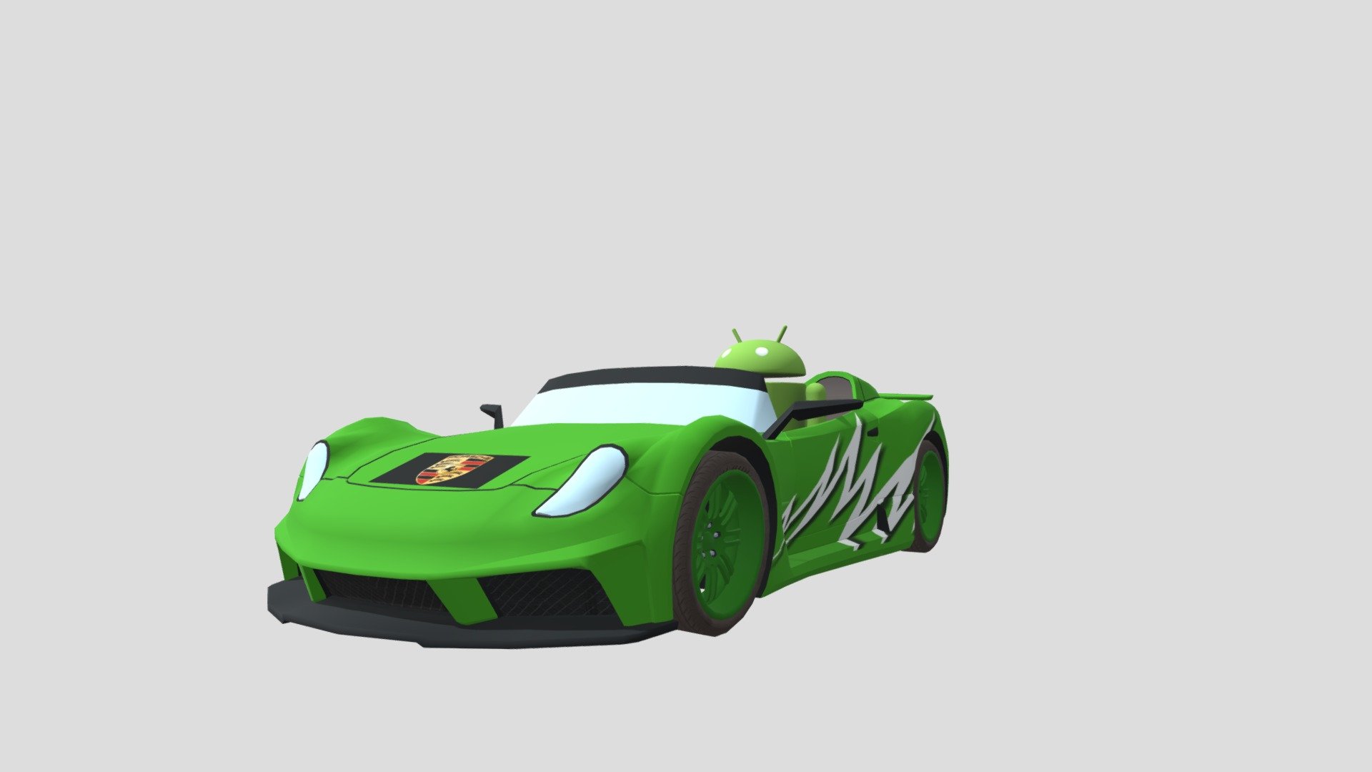 Android Robot Riding A Porsche boxer - Download Free 3D model by Sxi ...