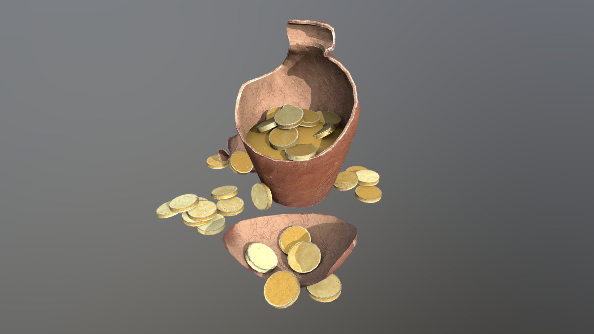 CoinsClay (Game ready asset for Unity URp) - Download Free 3D model by ...