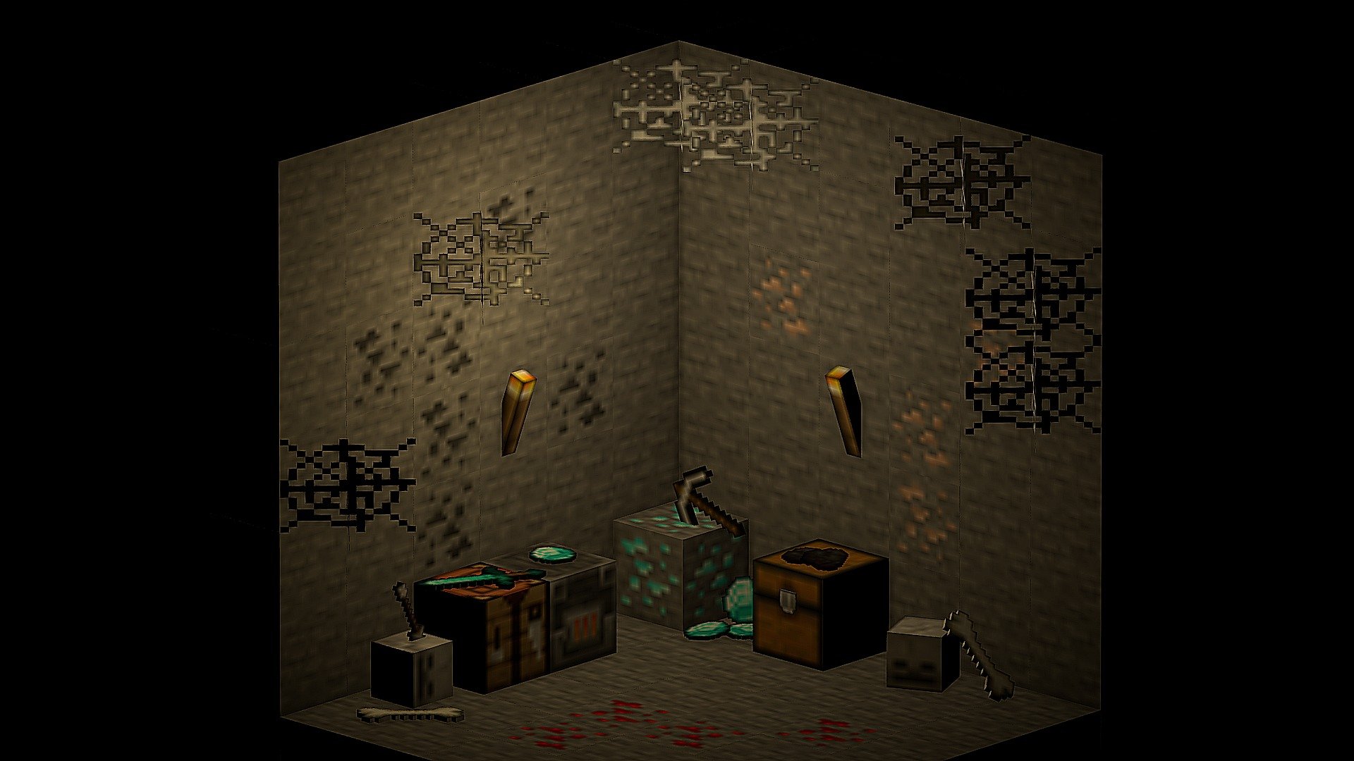 Minecraft Diorama Cave - 3D model by Orrik [3e76dae] - Sketchfab