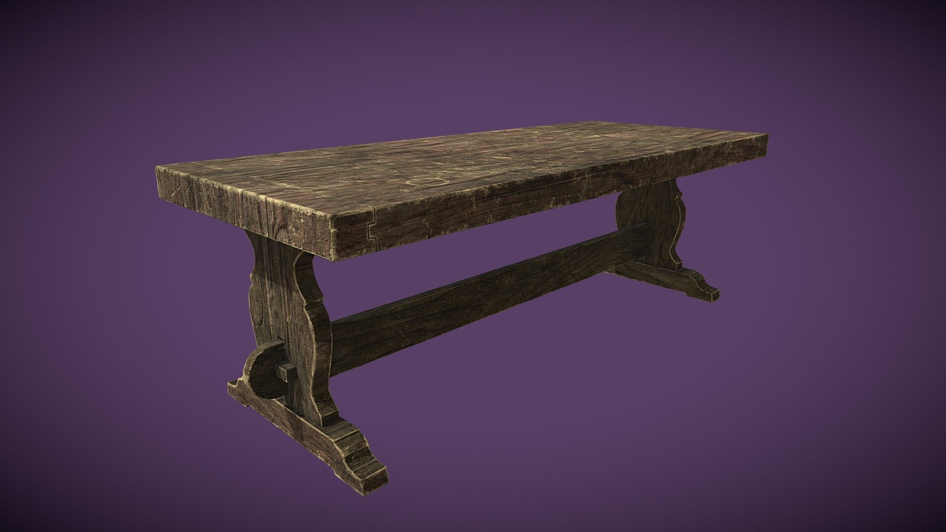 Medieval Table - Game-Res - 3D model by Jacques C. Valentin ...