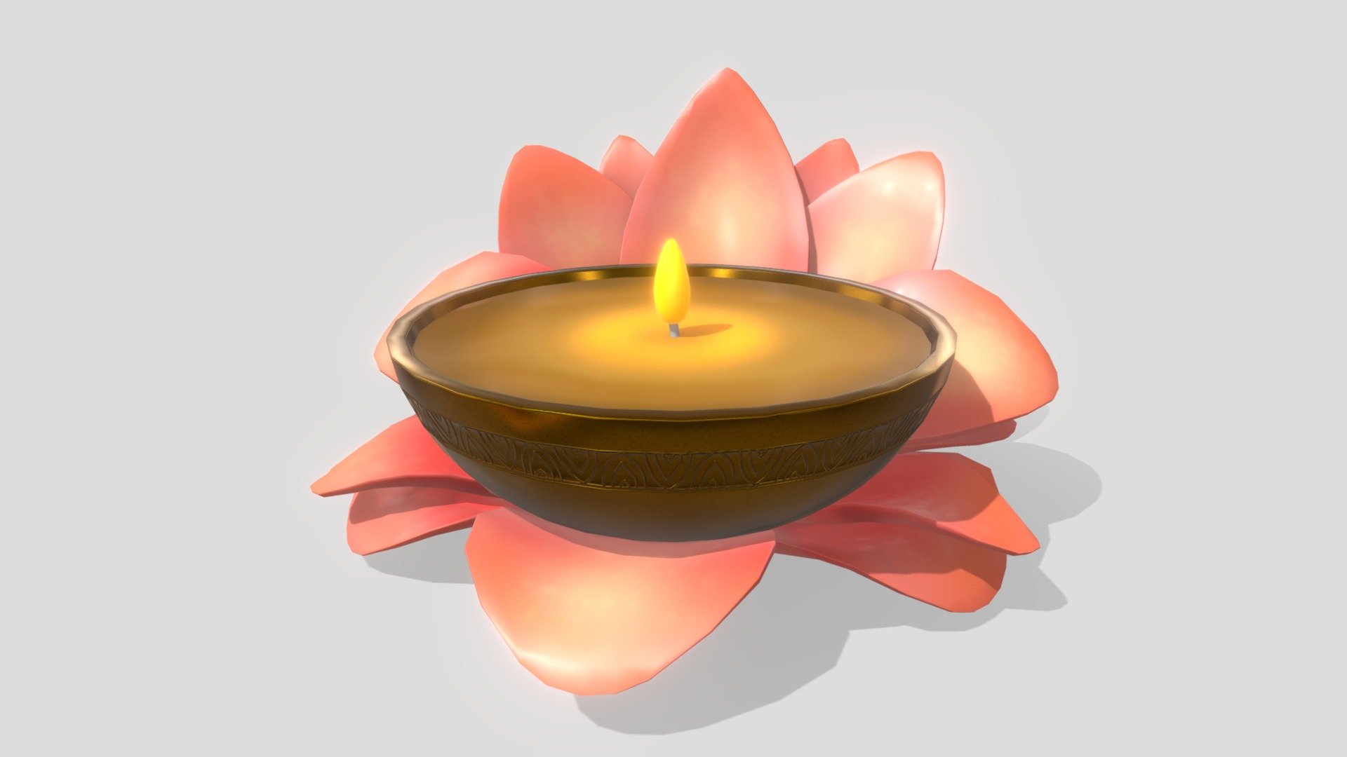 Lotus Candle - 3D model by STB-TC [3e7fcc9] - Sketchfab