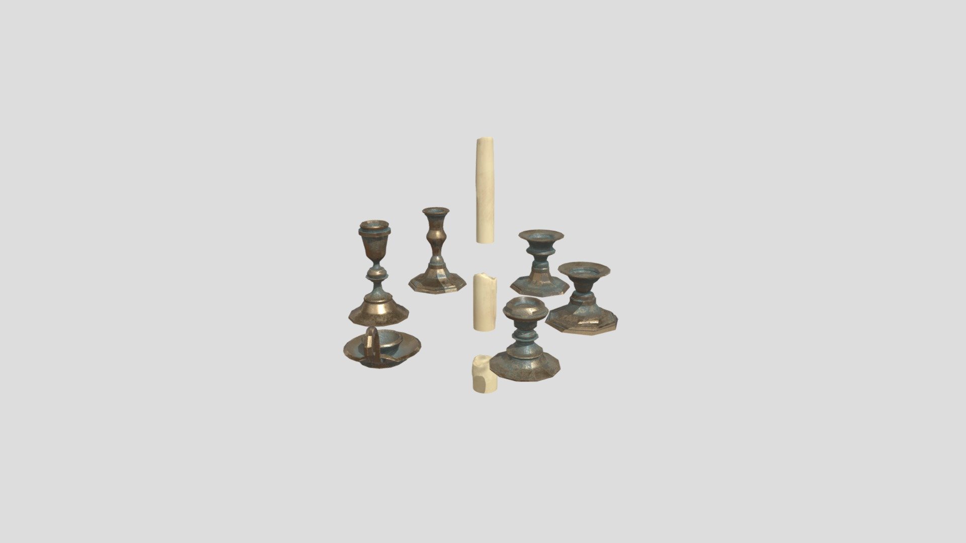 Corroded Copper Candle Holders - Download Free 3D model by Meemoe ...