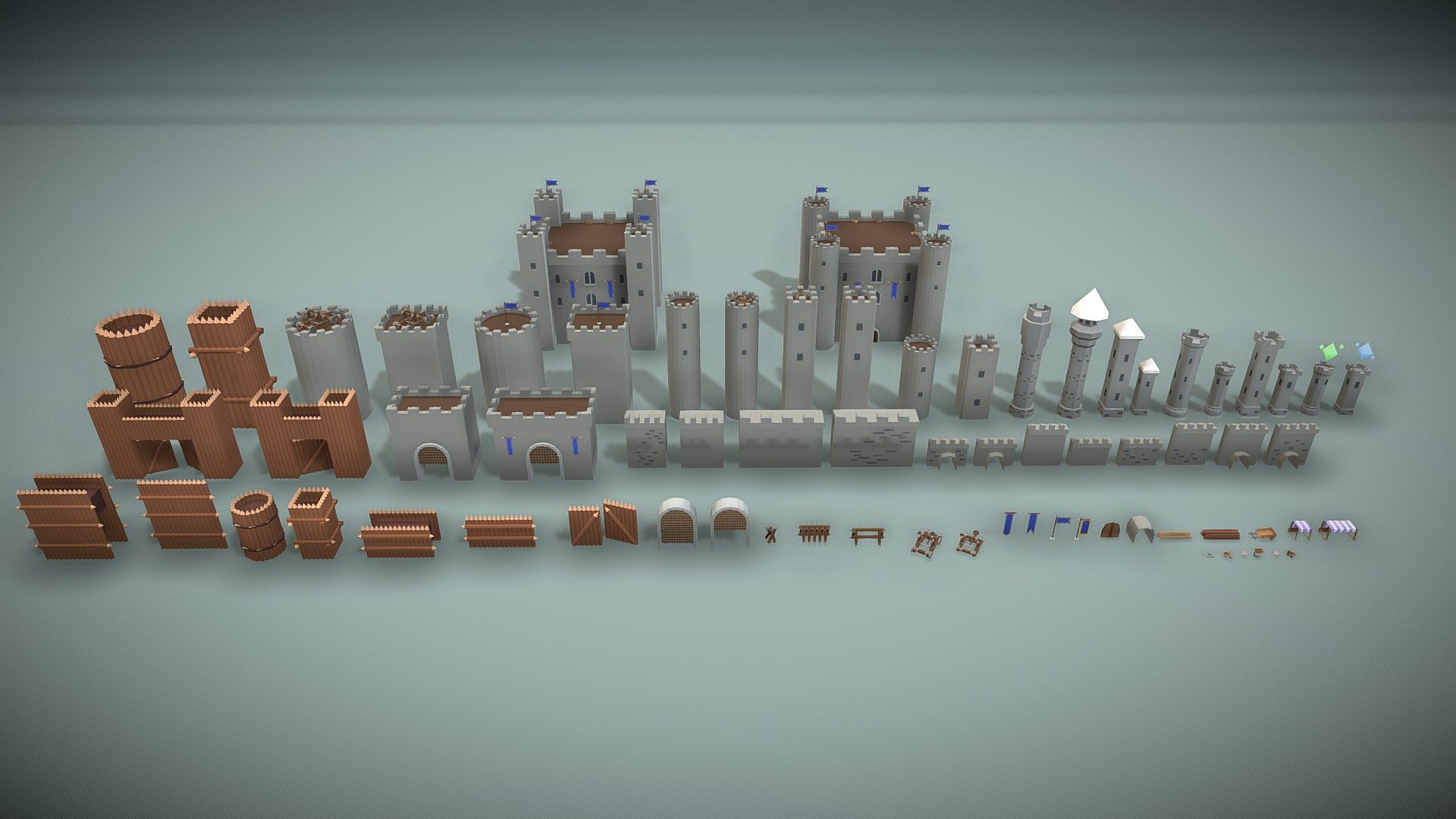 Low Poly City Wall Assets - 3D model by Özgün A. Altuntaş ...