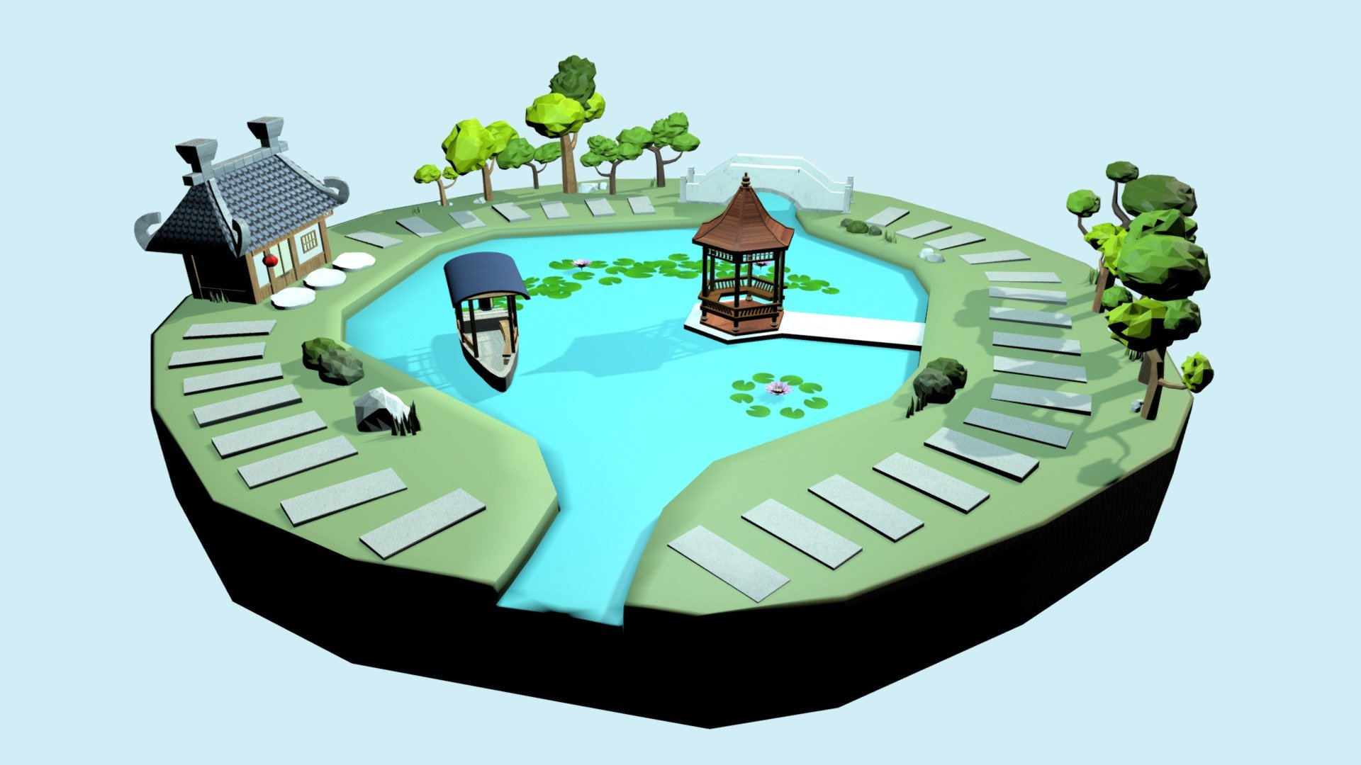 Chinese Style Garden - 3D model by nicoleshen [3e9f6dc] - Sketchfab