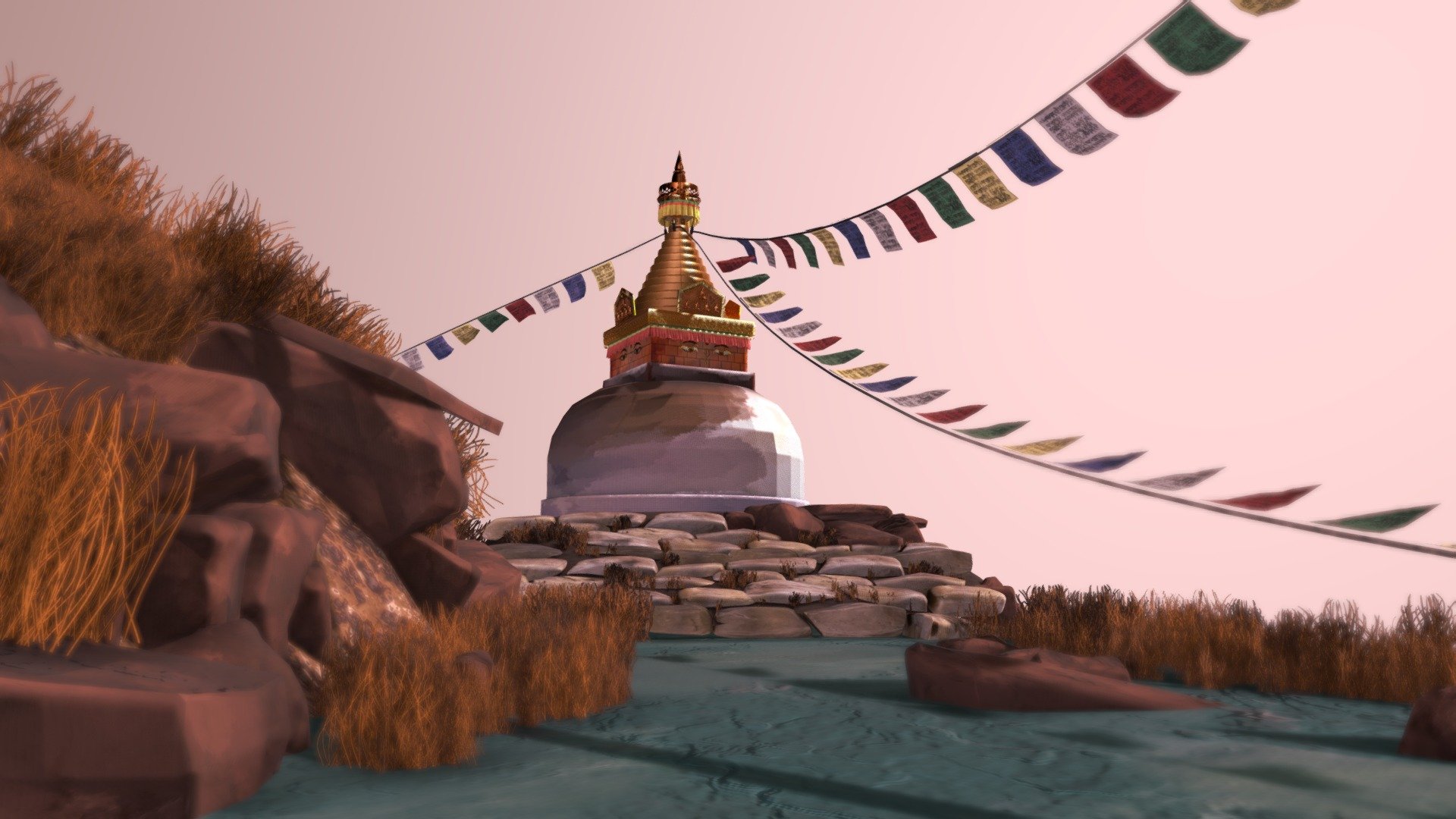 Stupa in the Hills - 3D model by Prasin Shrestha (@prasinShrestha ...