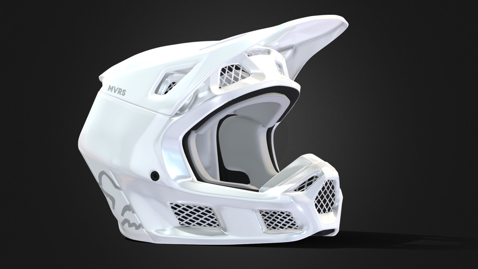 Fox Racing V3 LE Solid Helmet White Silver - Buy Royalty Free 3D model by Miftah_firman [3ea12de ...