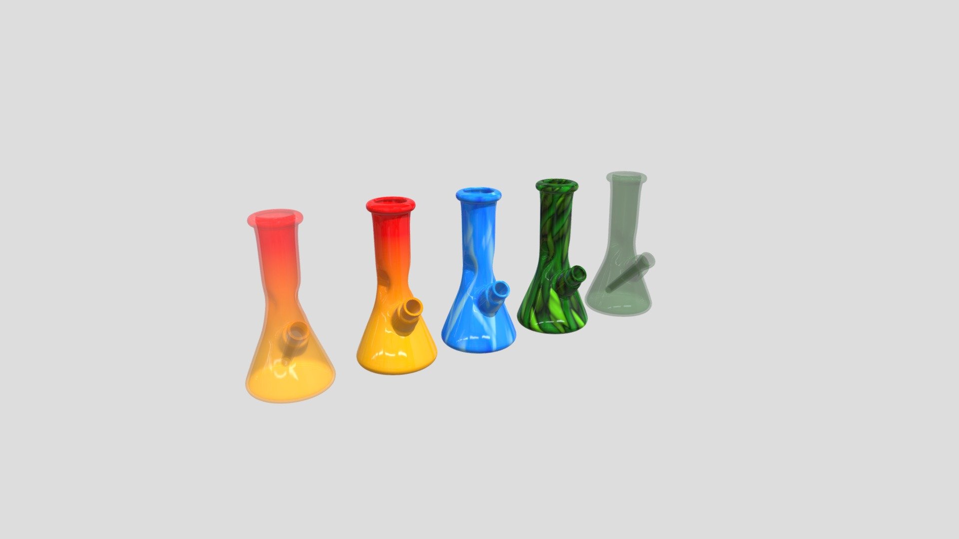 Set of Bongs with 4K Texture Sets - Buy Royalty Free 3D model by ...