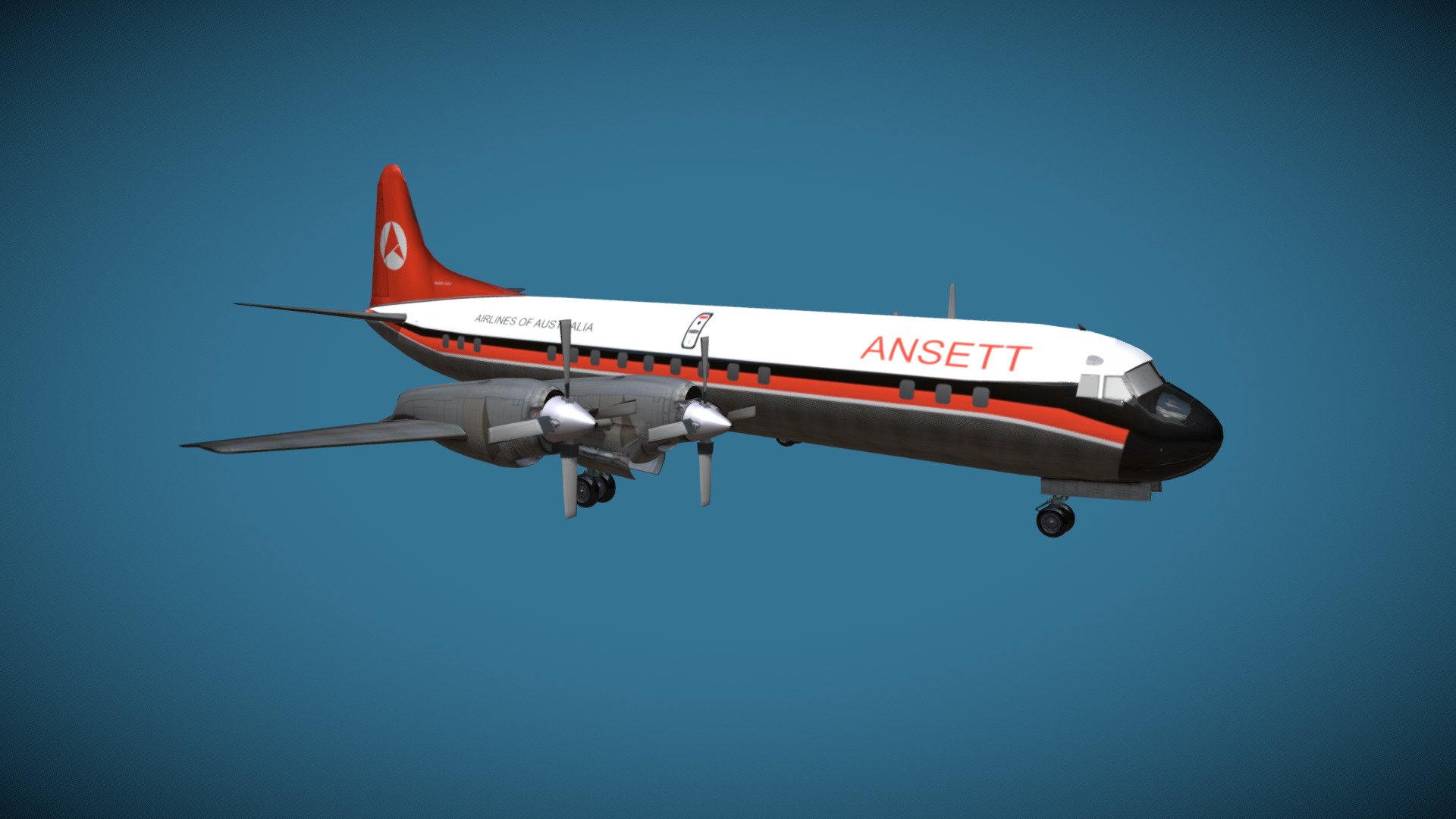 Ansett Airlines Lockheed Electra - 3D model by BlueDog [3eac153 ...