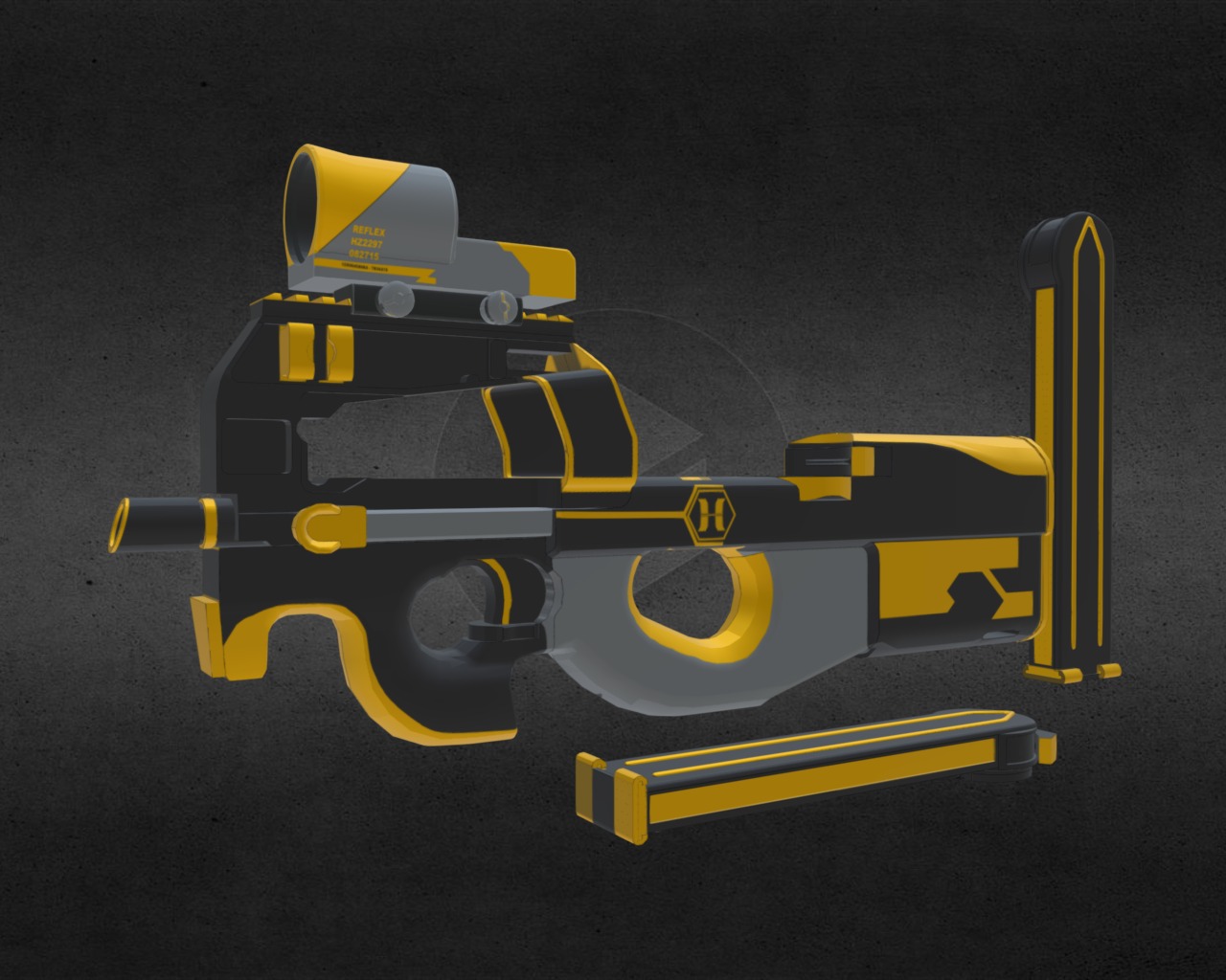 P90 - 3D model by Secret_Agent (@parollpasse) [3eadb15] - Sketchfab