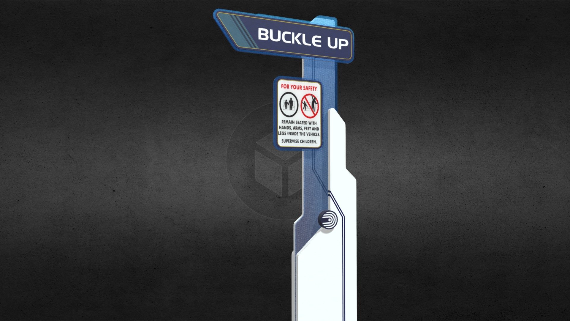 Test Track: Buckle Up Sign - Download Free 3D model by WED Designs ...