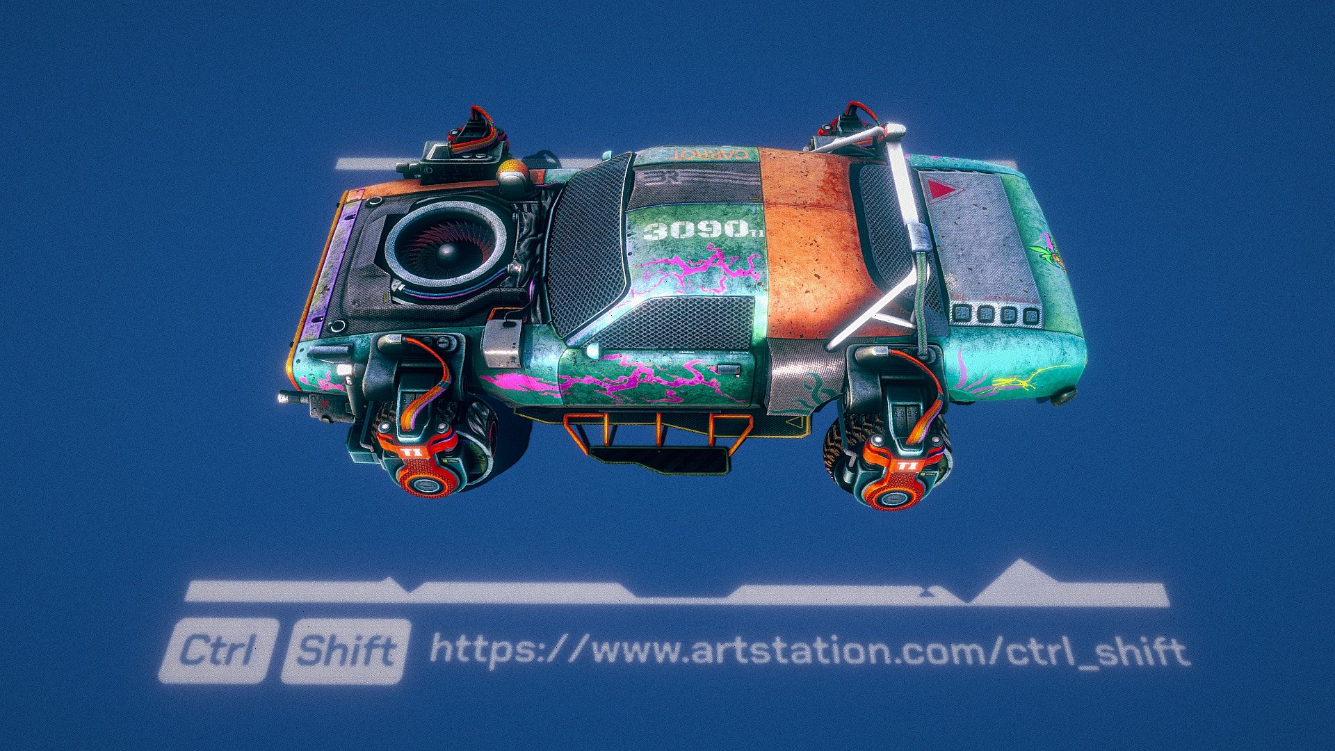 Cyberpunk hovercar animated - 3D model by CTRL_SHIFT [3eb6cab] - Sketchfab