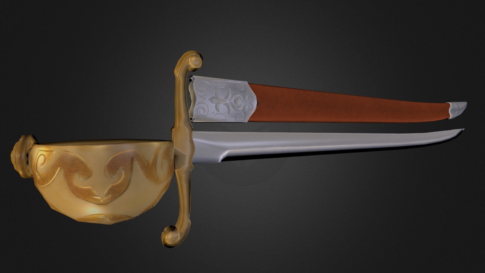 Cutlass & Sheath - 3D model by Alex (@AlexStocking) [3eb6fb1] - Sketchfab