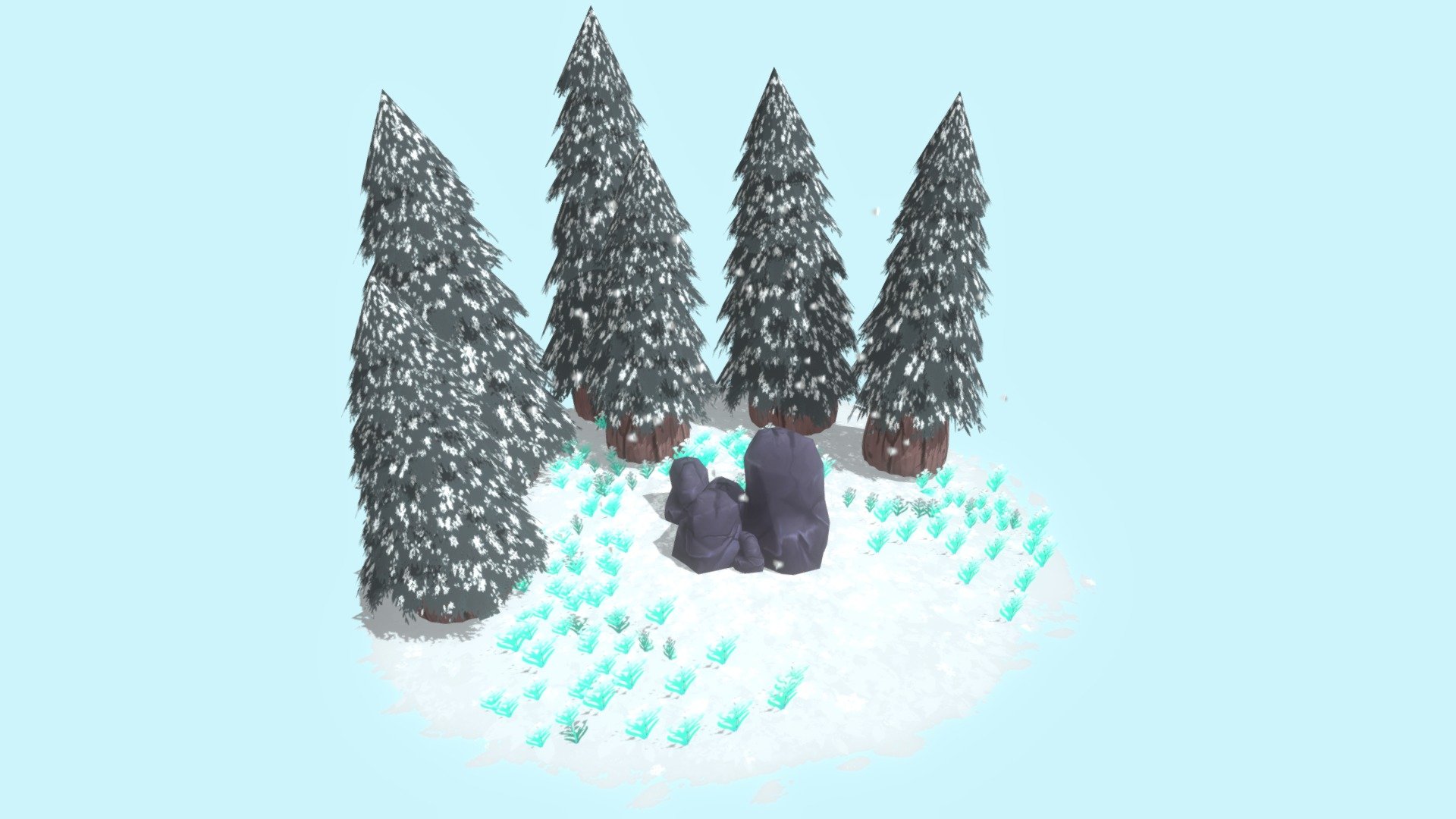 Snowy Forest - 3D model by Mj3Dart (@malik_j) [3ebd509] - Sketchfab