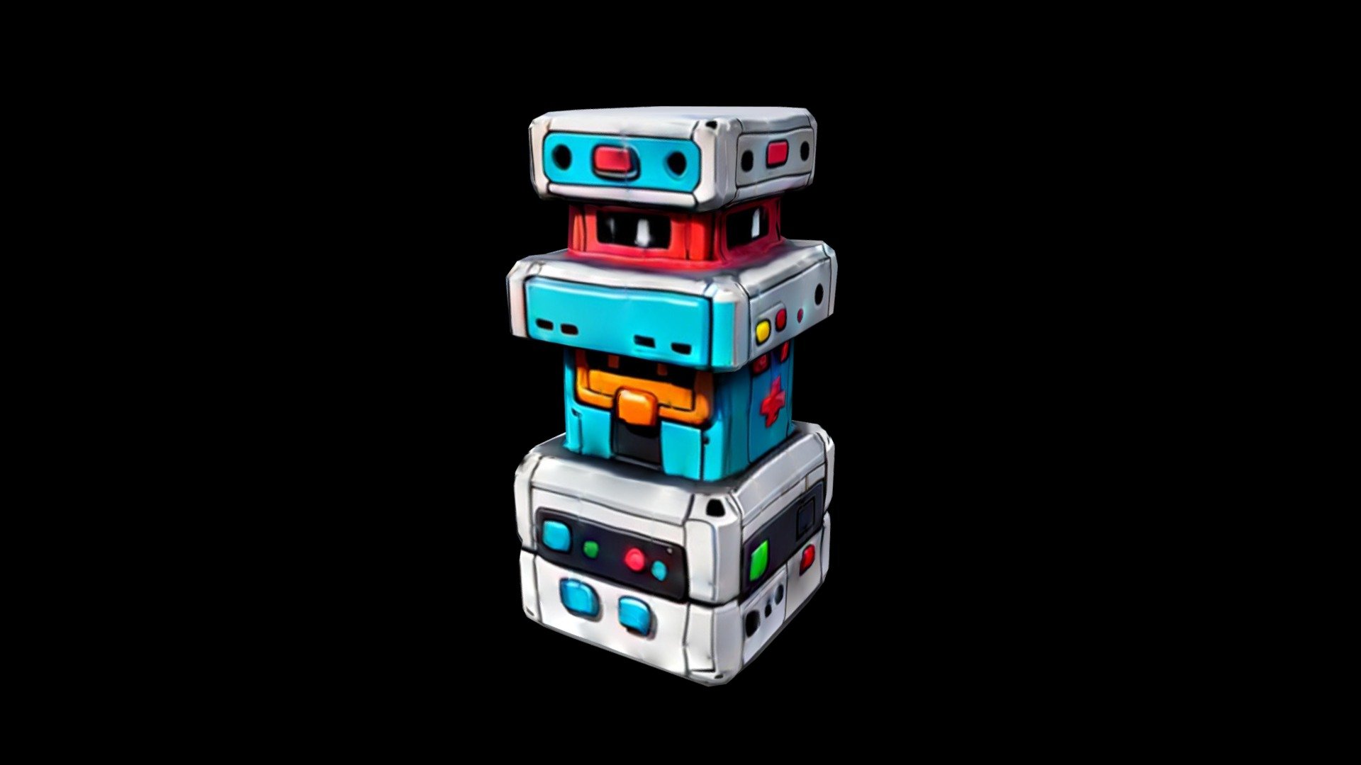 An elaborate game console stacked in four levels - Download Free 3D ...