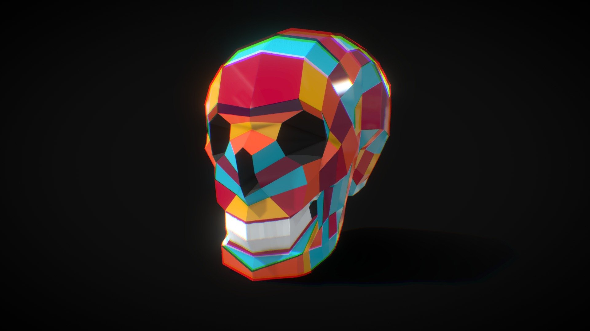Low poly colorful skull - Download Free 3D model by MrEliptik [3ec8274 ...
