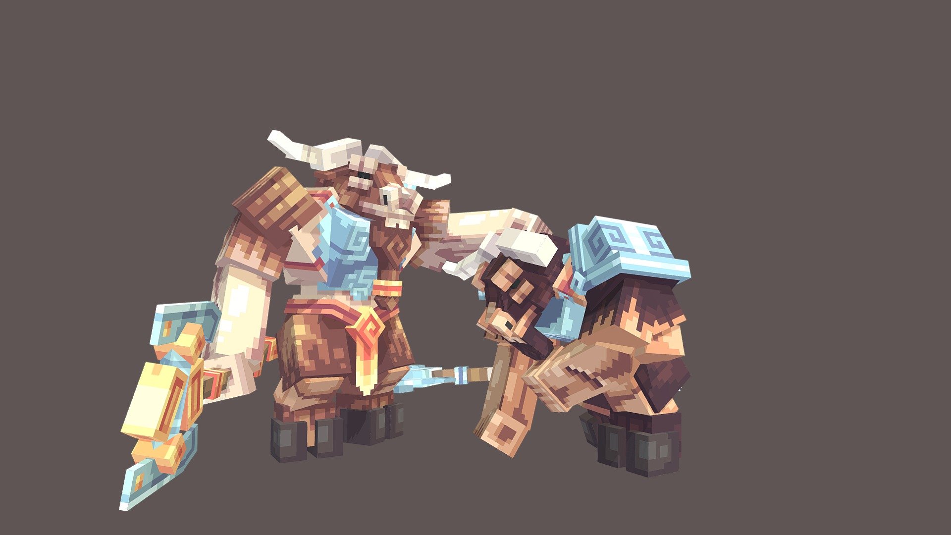 Minotaur and... Minotaur - 3D model by Queue (@blockbenchqueue ...