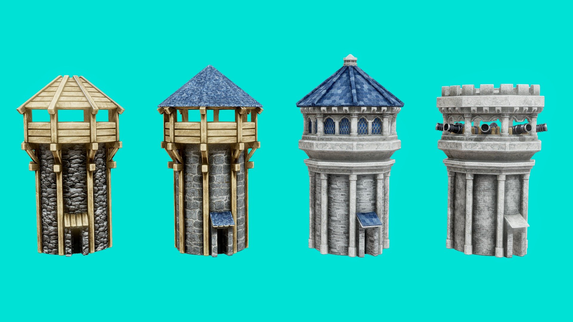 ⬇️ Medieval Towers pack - 3D model by Sebastian Ferrari (@sebaferrari ...